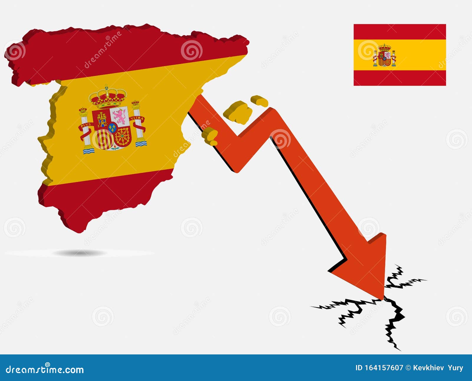 Spain Economic Crisis Concept Vector Illustration Eps 10 Stock Vector ...