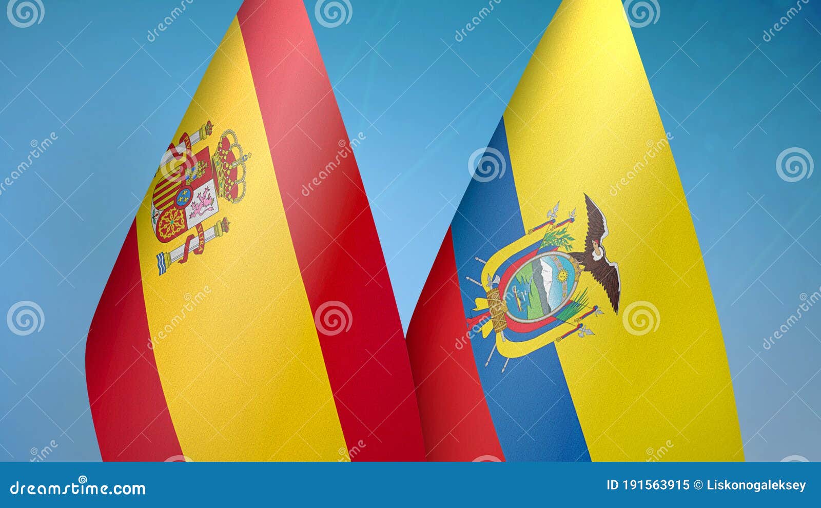 Spain and Ecuador Two Flags Stock Illustration - Illustration of ...