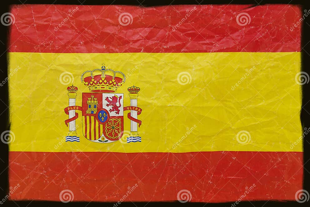 Spain flag on black stock image. Image of country, abstract - 69653541