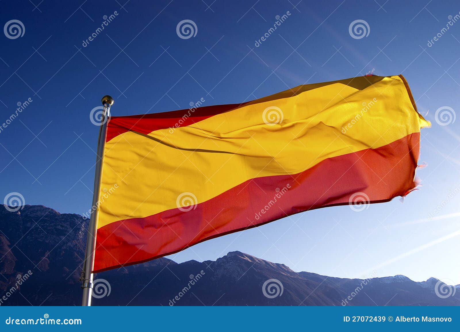 Spain Flag on Blue Sky stock image. Image of anniversary - 27072439