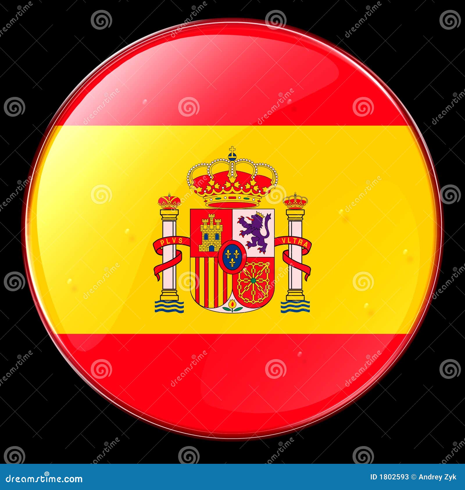 Spain Flag Button stock illustration. Illustration of barcelona - 1802593