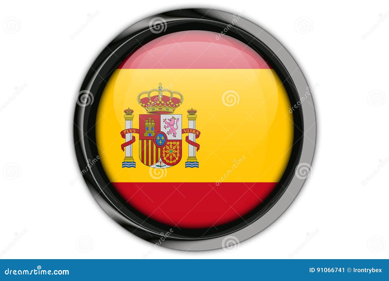 Spain Flag in the Button Pin Isolated on White Background Stock ...