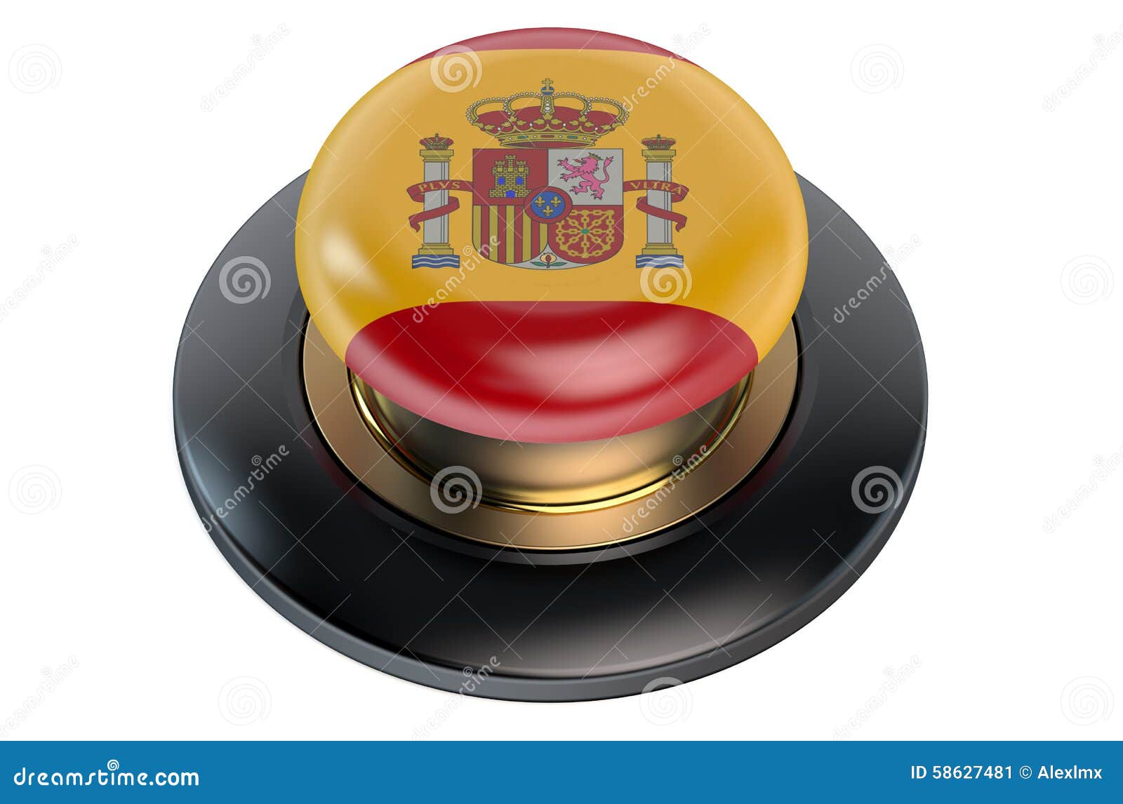 Spain flag button stock illustration. Illustration of online - 58627481