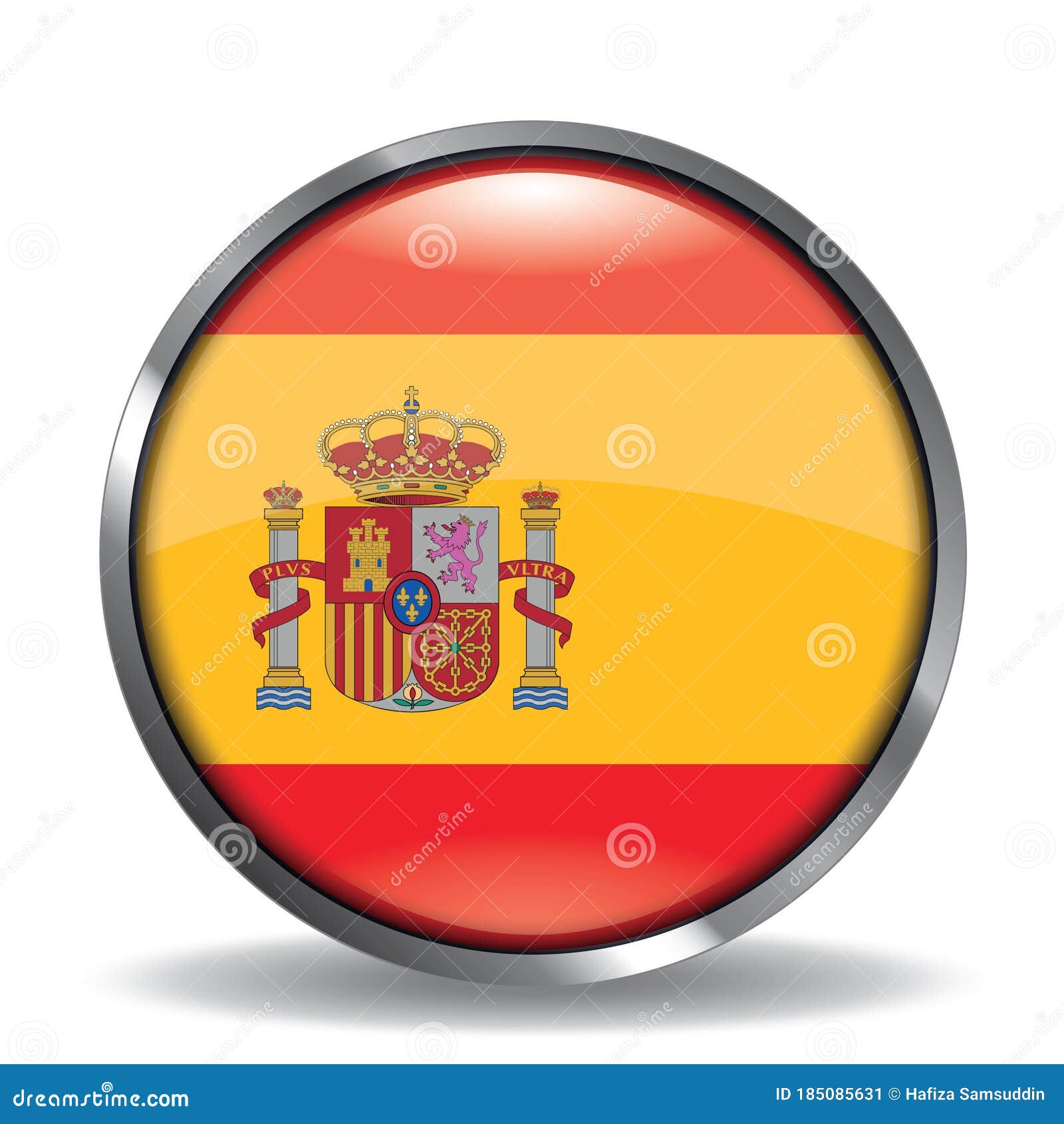 Spain Flag Button. Vector Illustration Decorative Design Stock Vector ...