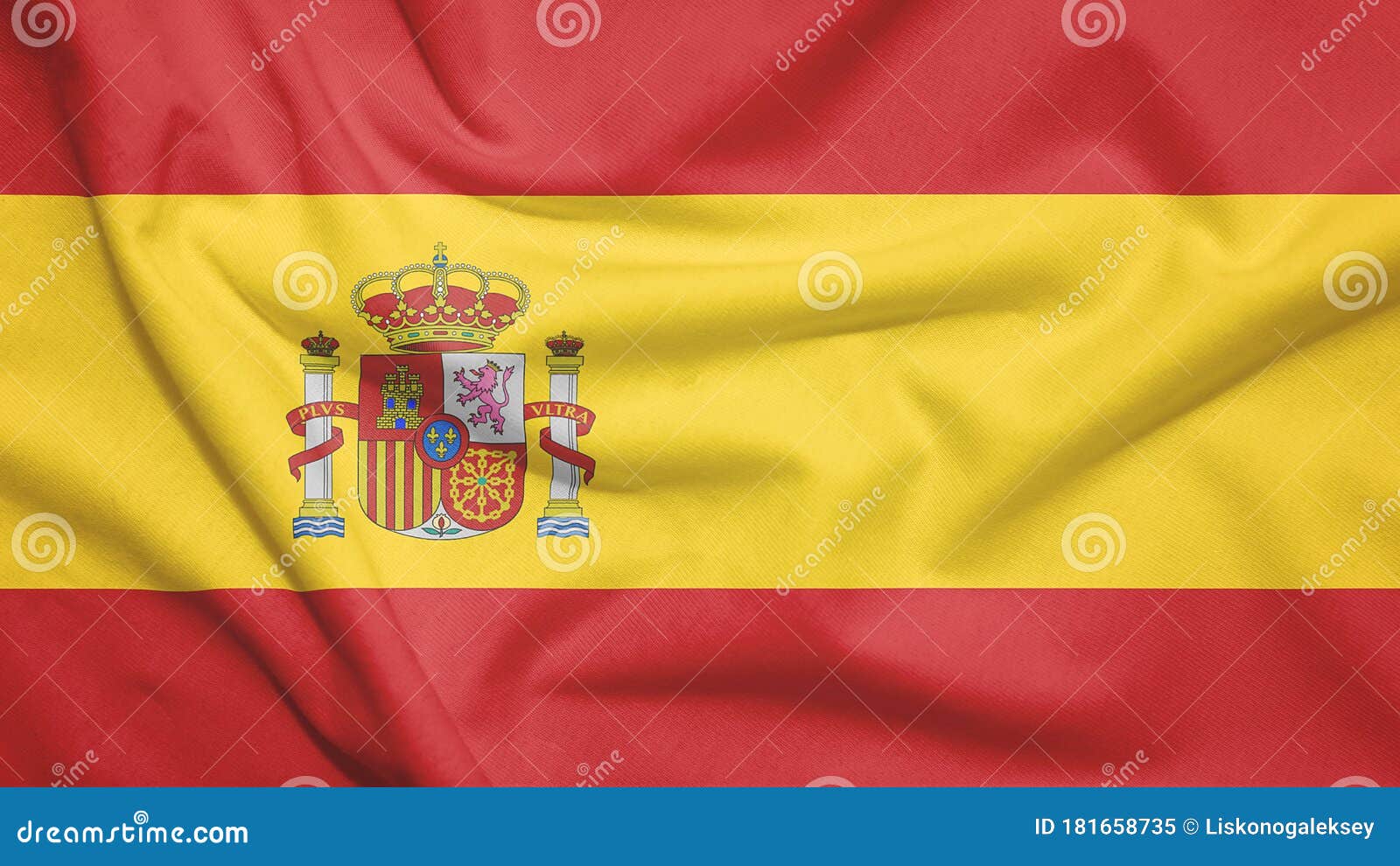 Spain Flag with Fabric Texture Stock Image - Image of full, rippled ...