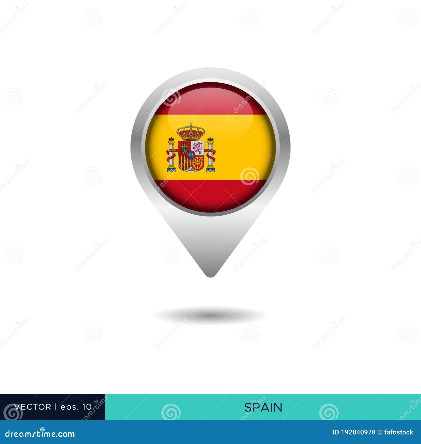 Spain Flag Map Pin Vector Design Template. Stock Vector - Illustration ...