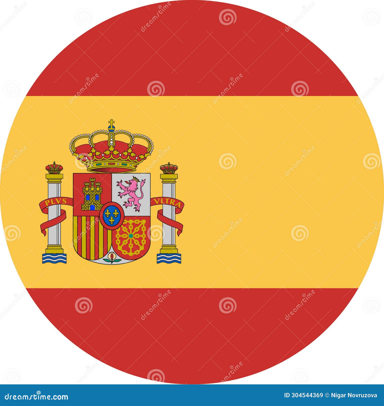 Spain Flag National Emblem Graphic Element Illustration Stock ...