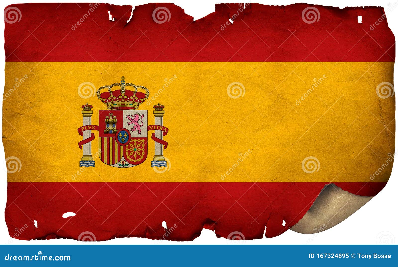 Spain Flag on Old Paper stock image. Image of atlas - 167324895