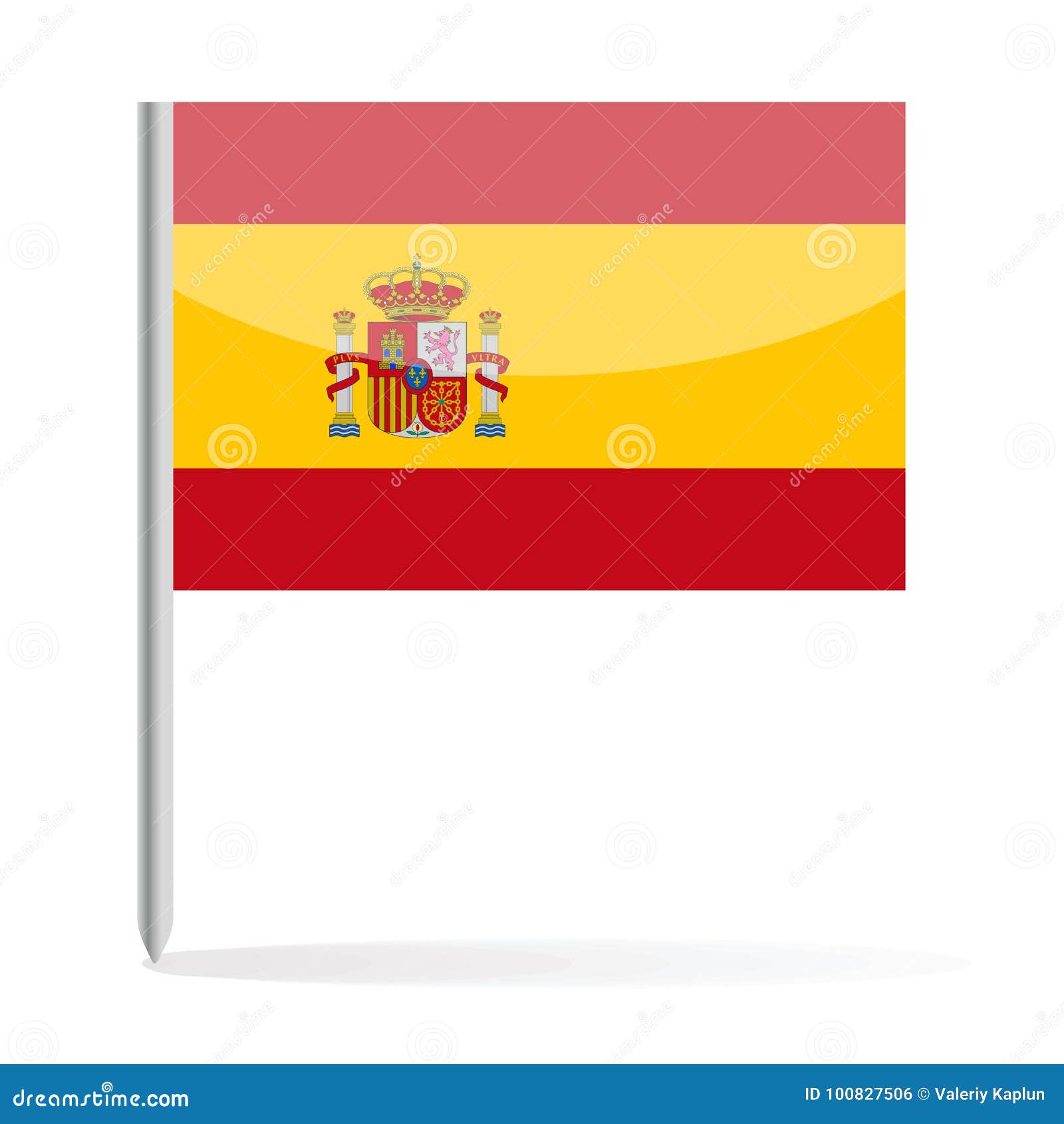 Spain Flag Pin Vector Icon stock illustration. Illustration of europe ...