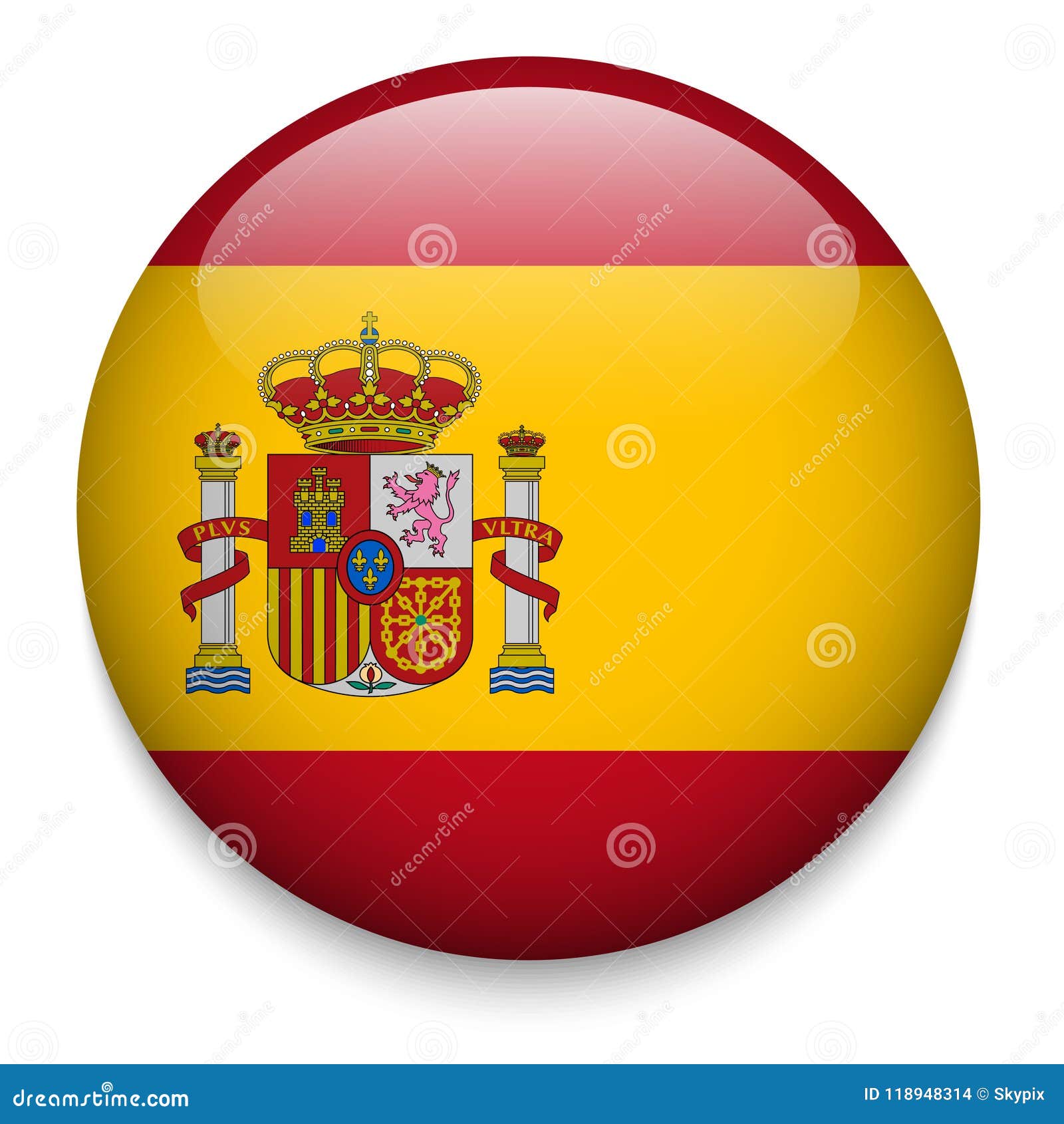 SPAIN flag button stock illustration. Illustration of channel - 118948314