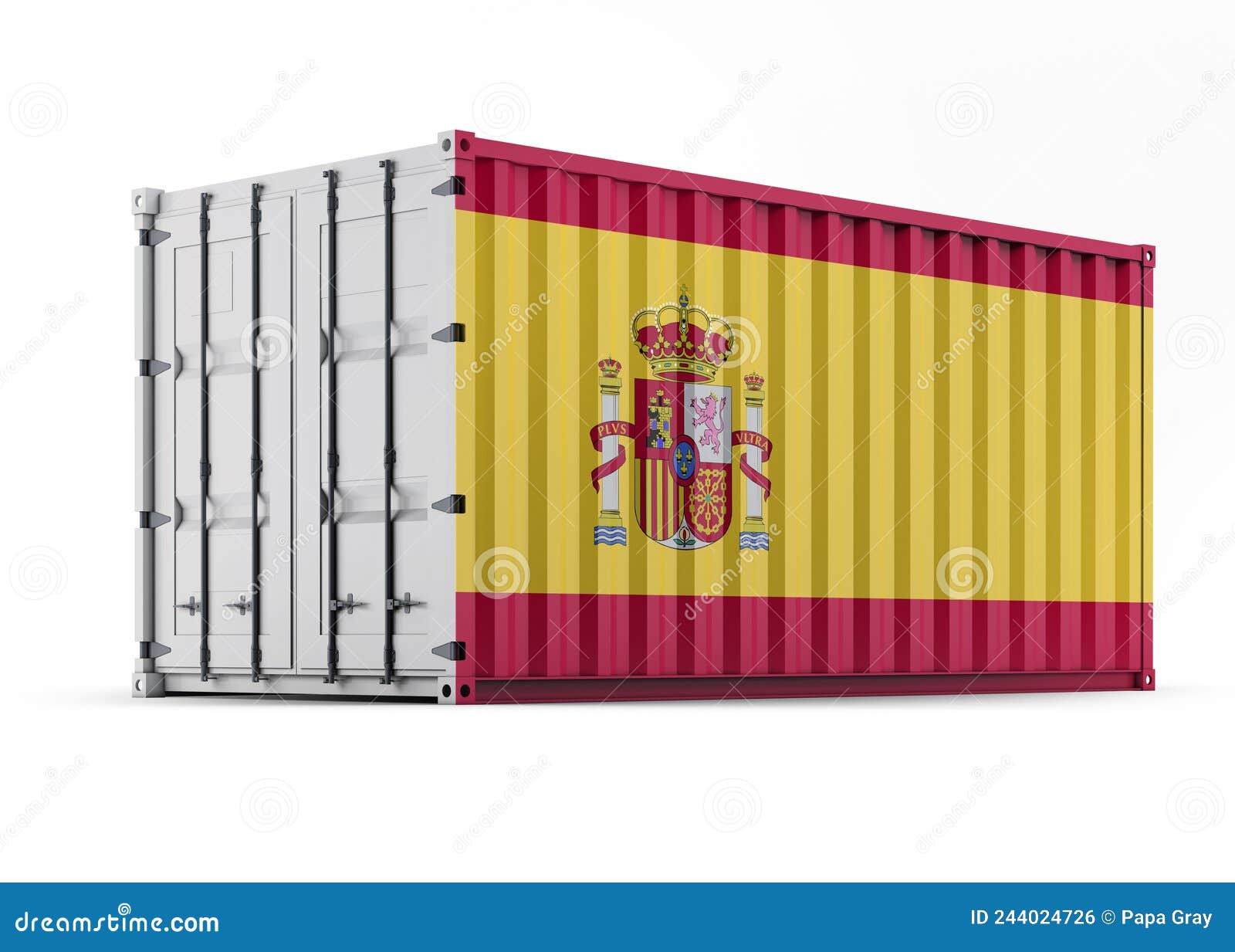 Spain Flag on Side of Shipping Container Stock Photo - Image of ...
