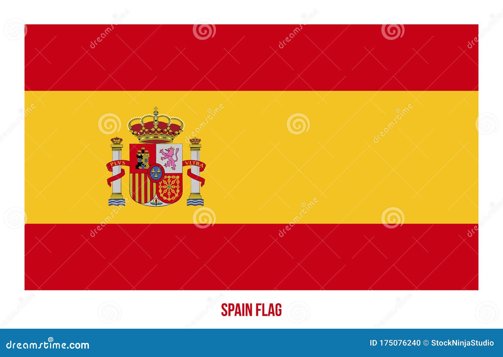 Spain Flag Vector Illustration on White Background. Spain National Flag ...