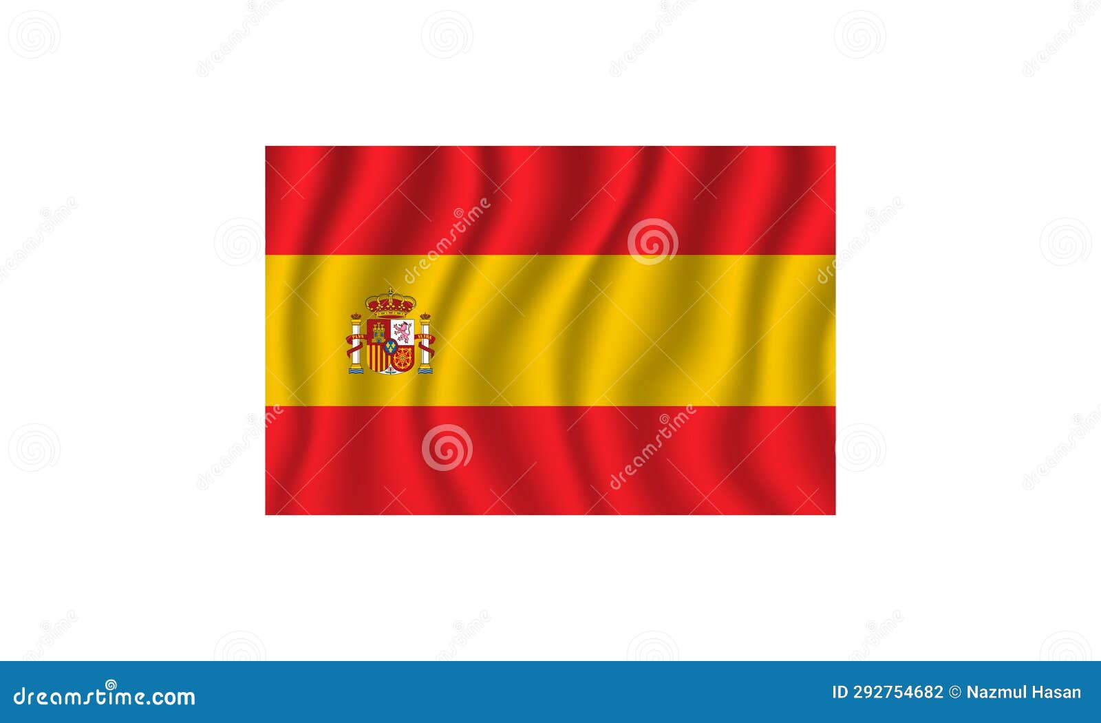 Spain Flag Waving Vector Illustration Flag Icon Standard Color Standard ...