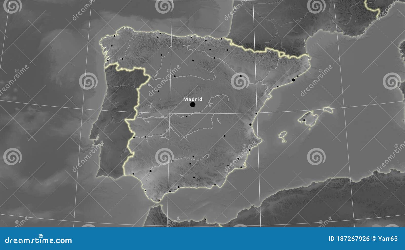 Spain - Grayscale. Composition, Borders Stock Illustration ...