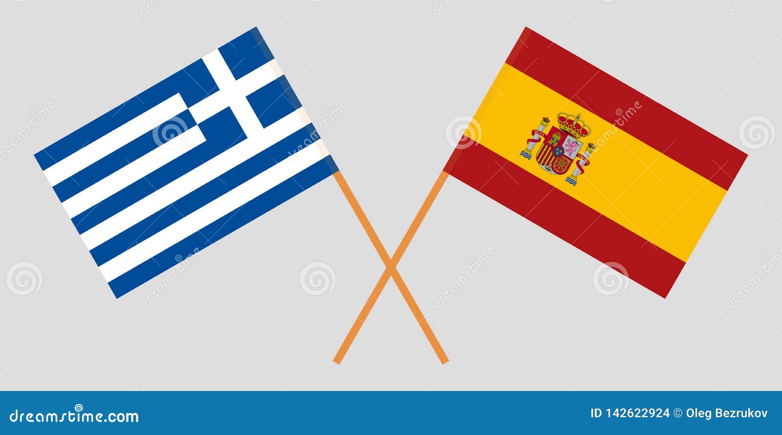Spain and Greece. the Spanish and Greek Flags. Official Proportion ...