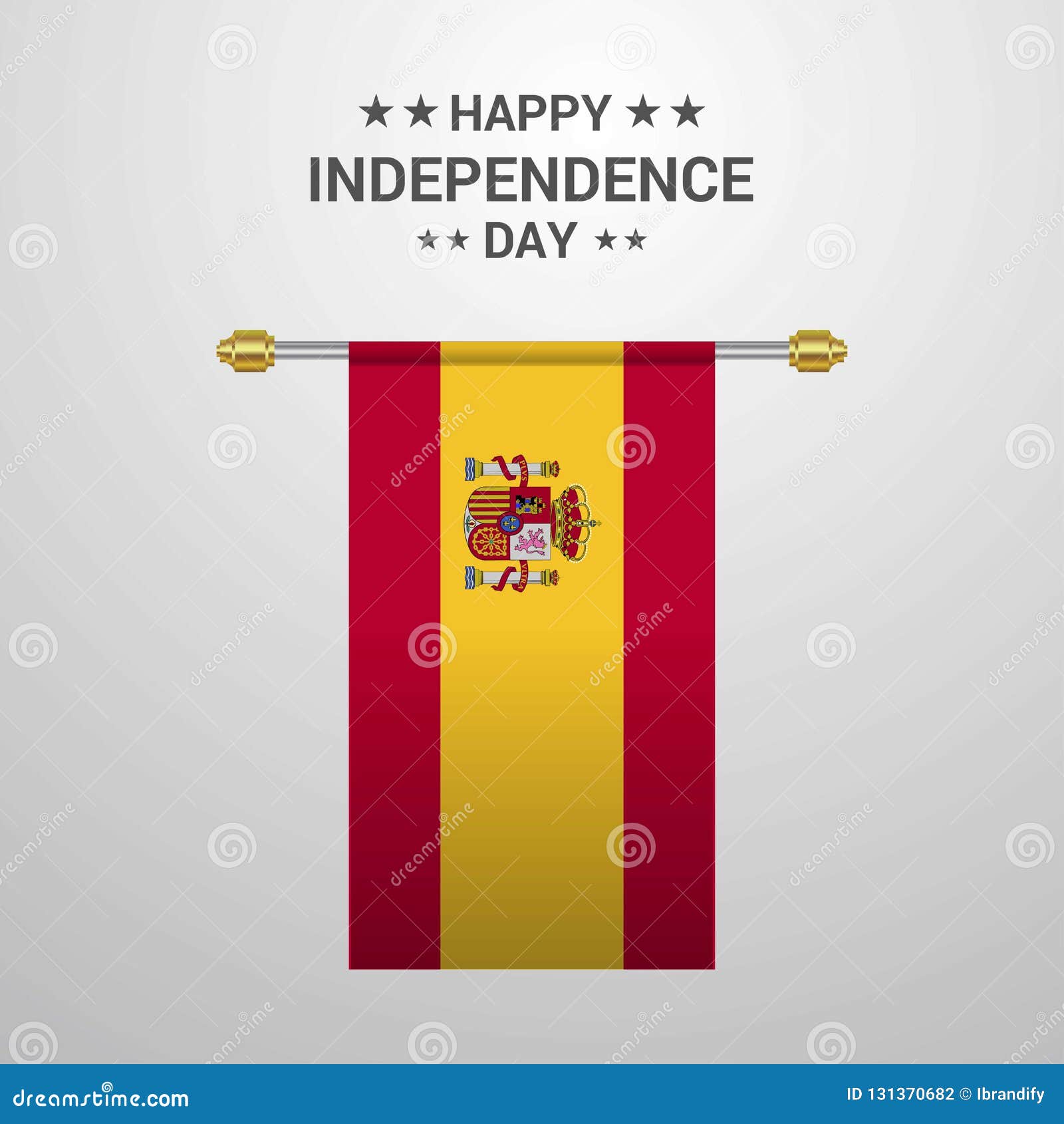 Spain Independence Day Hanging Flag Background Stock Vector ...