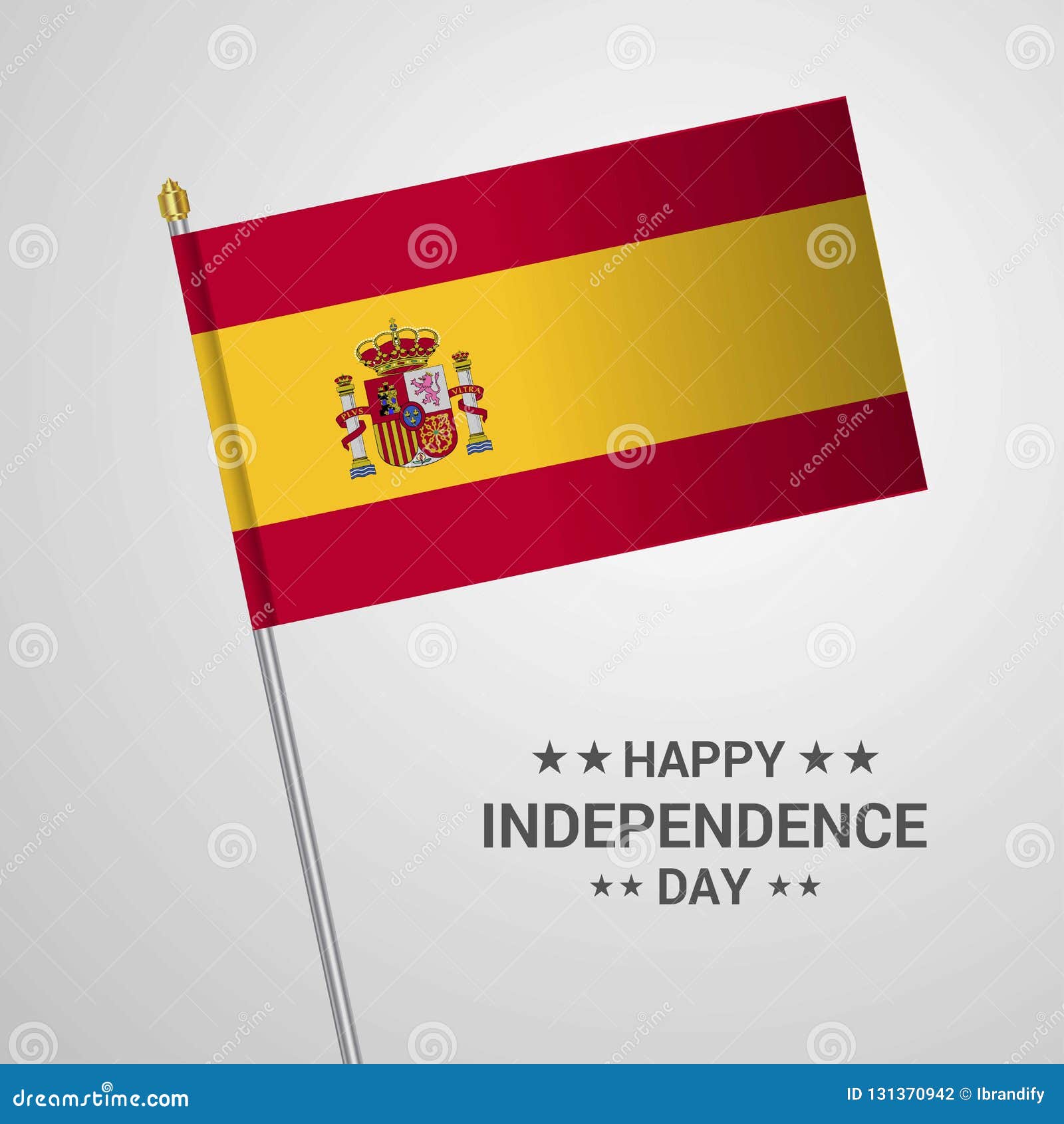 Spain Independence Day Typographic Design with Flag Vector Stock Vector ...