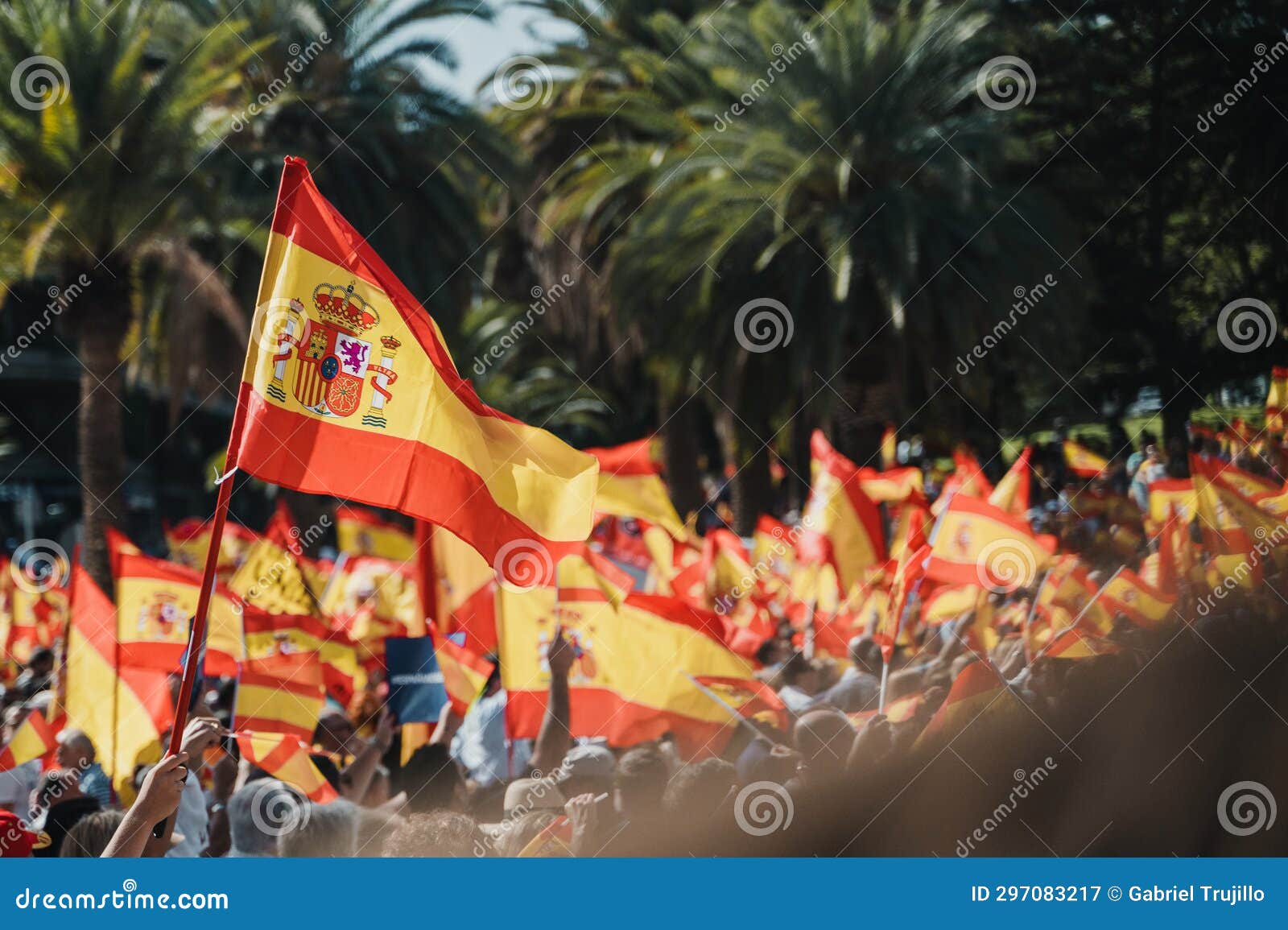 Spain Independence Rally stock image. Image of catalonia - 297083217