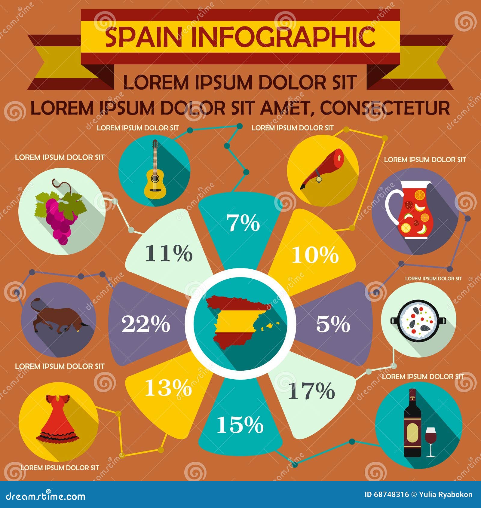 Spain - Infographic Map - Illustration Cartoon Vector | CartoonDealer ...