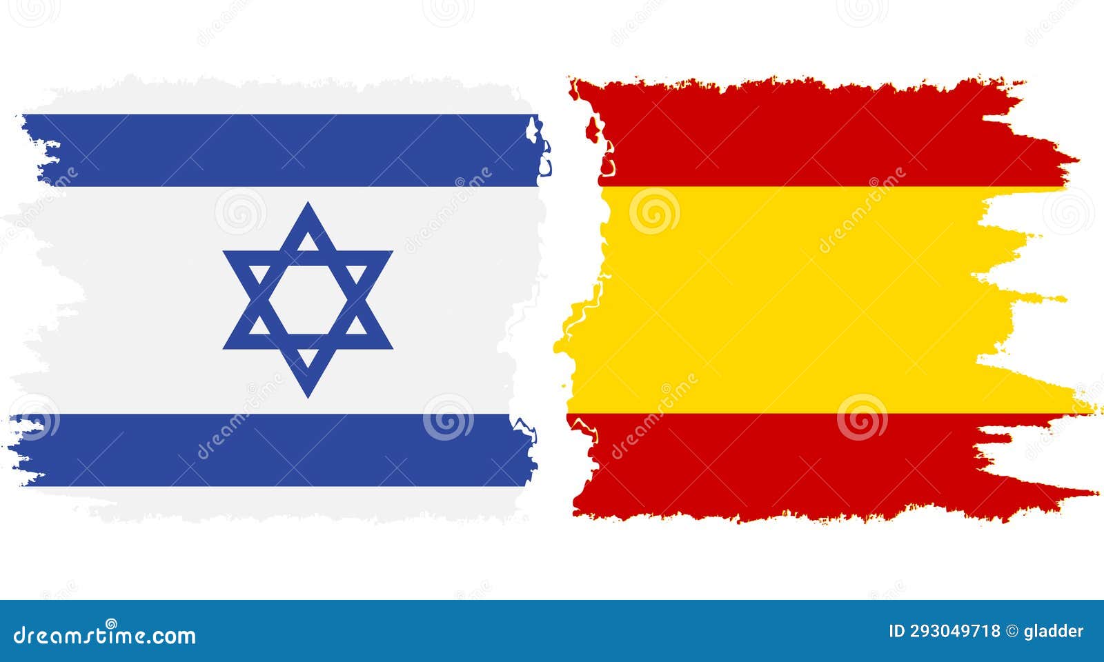 Spain and Israel Grunge Flags Connection Vector Stock Vector ...