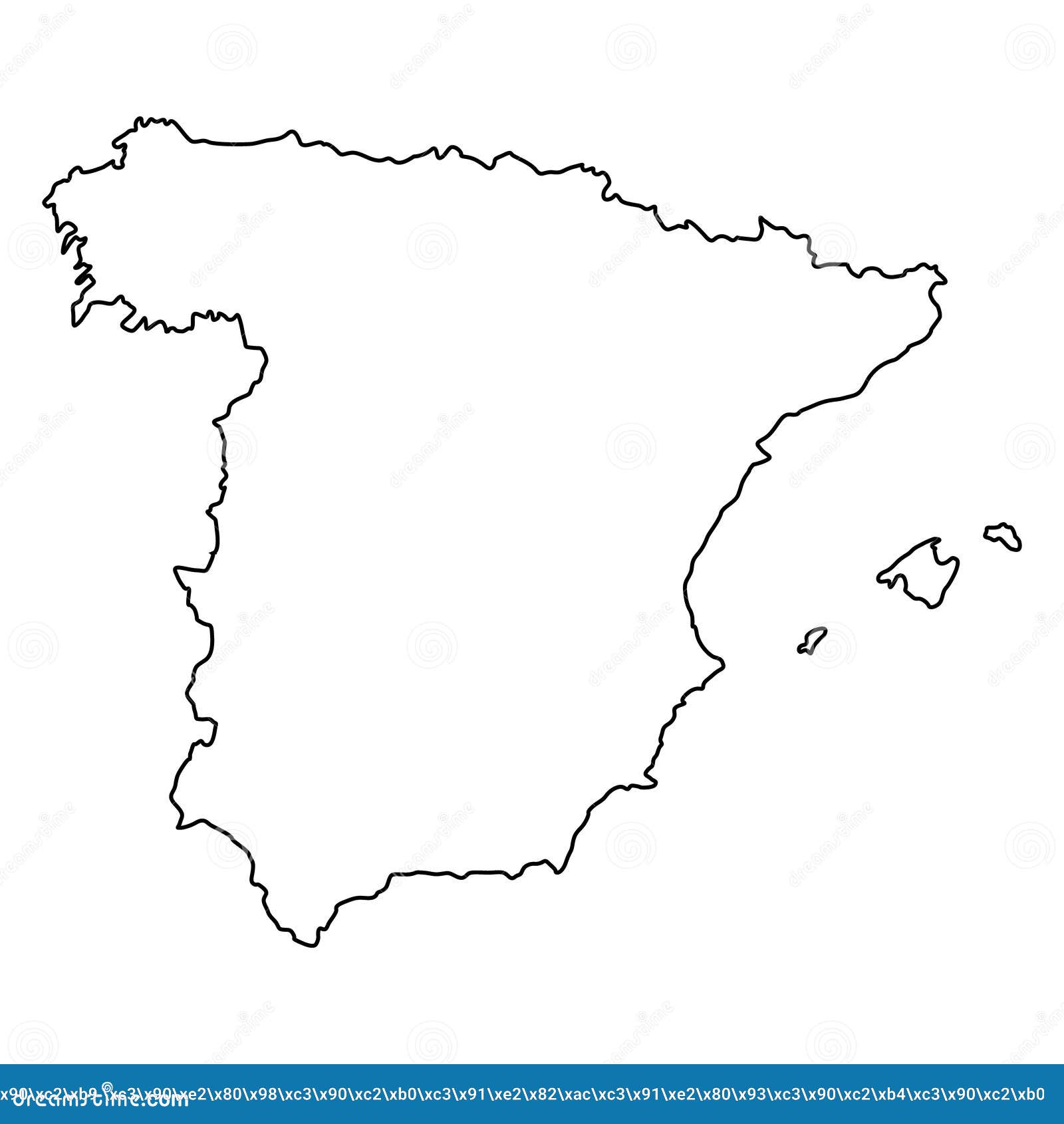 Spain Line Map Shape Vector. Spain Country Silhouette Illustration ... Spain Line Map Shape Vector. Spain Country Silhouette Illustration ...