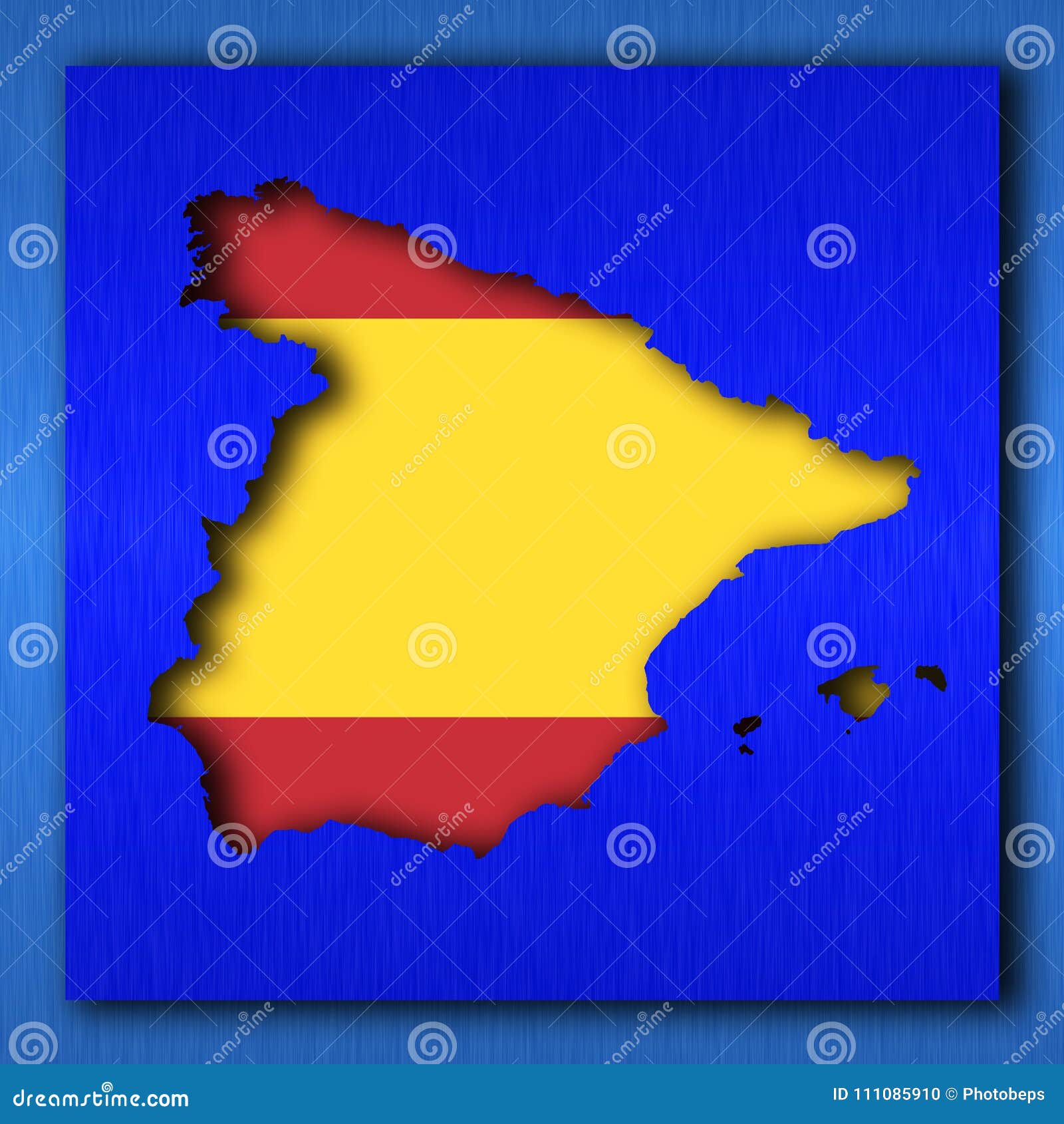 Spain Map in Blue Background Stock Illustration - Illustration of ...