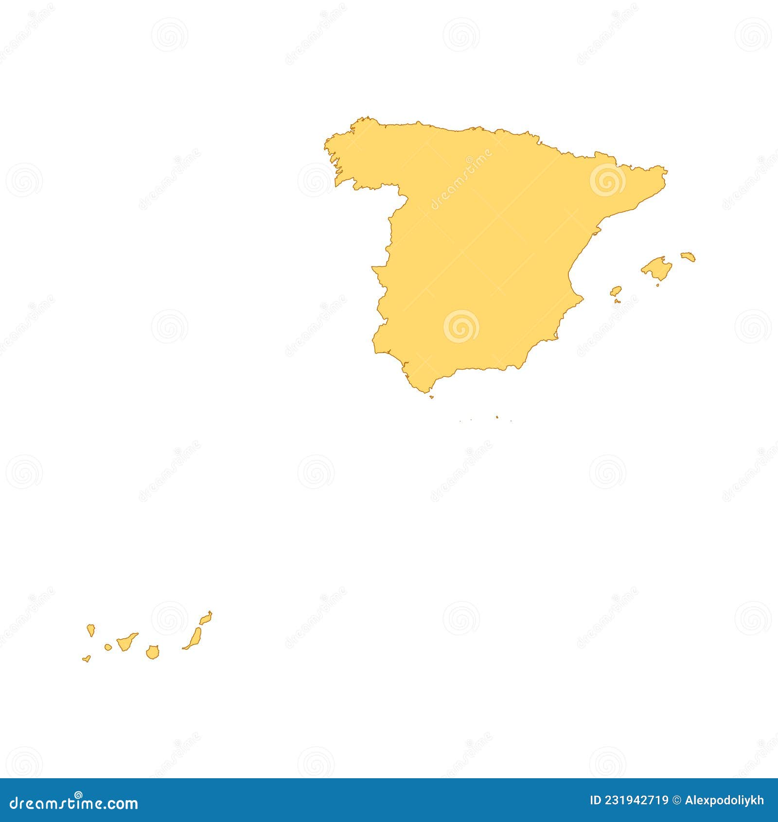 Spain Map Color Line Element. Border of the Country Stock Vector ...