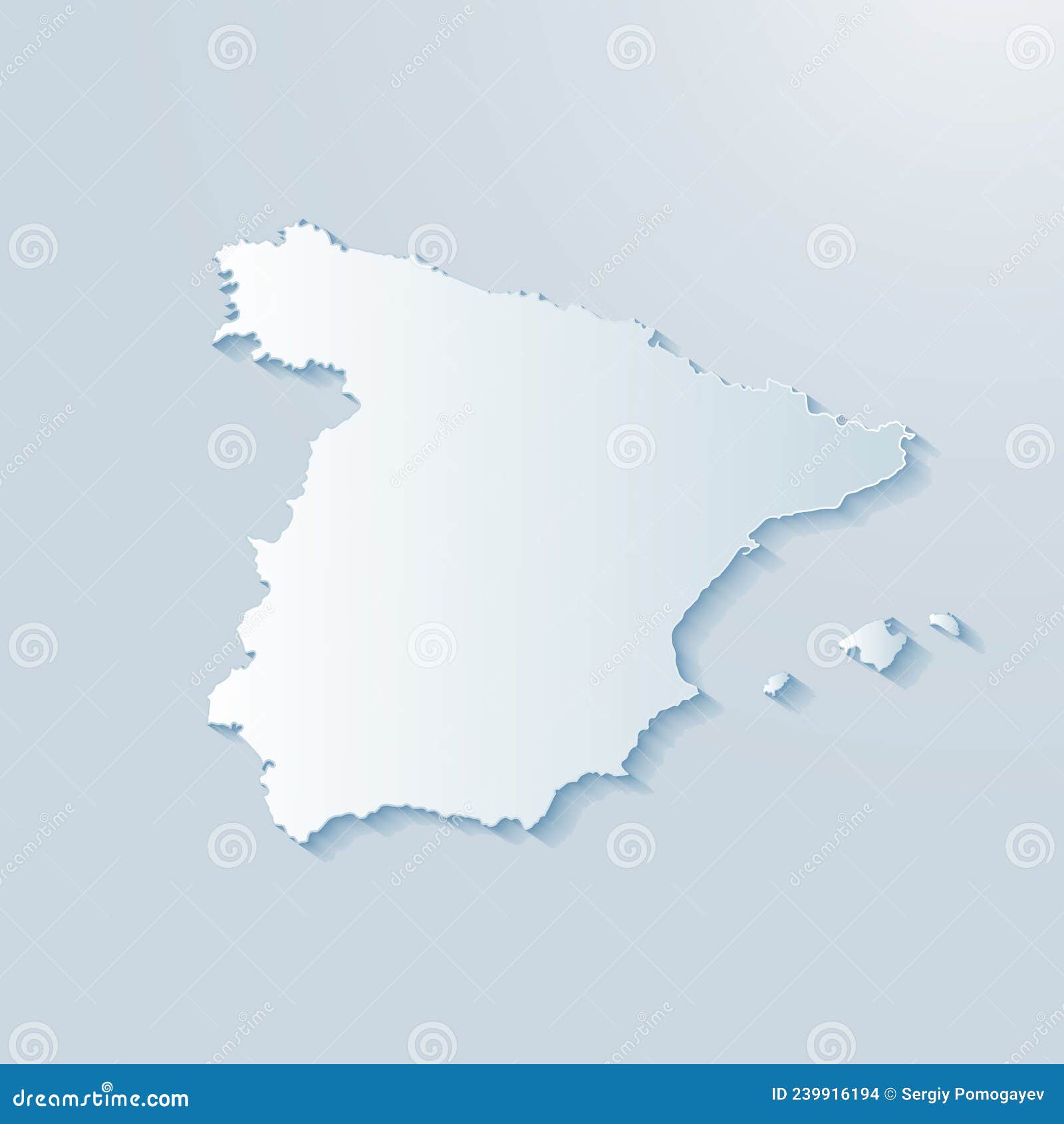 Spain Map 3D on Gray Background Stock Vector - Illustration of abstract ...