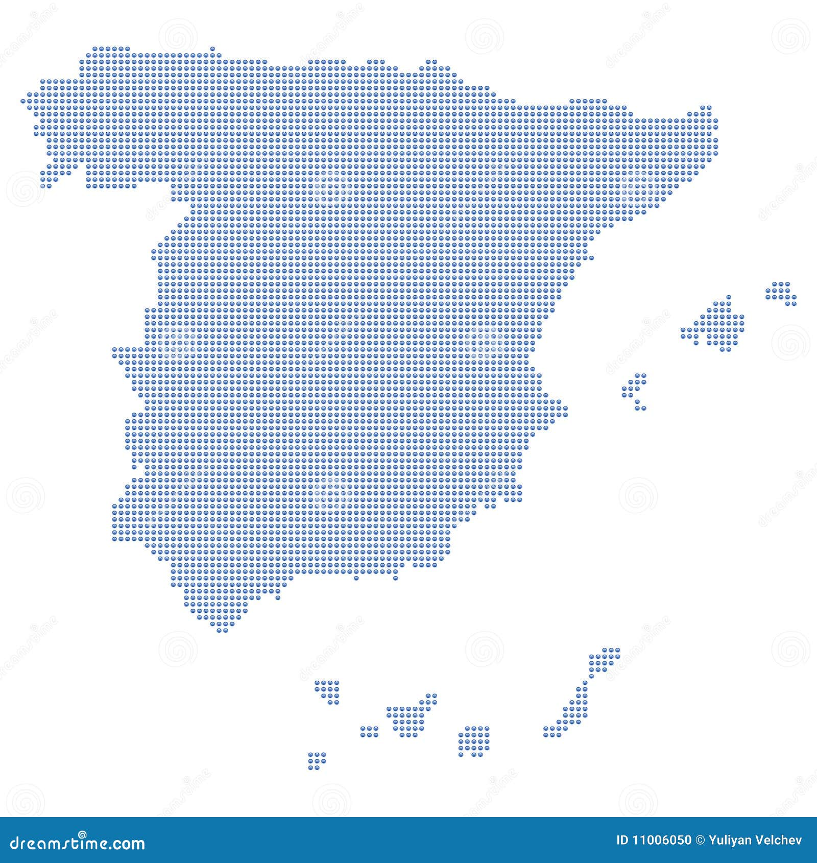 Spain map dots stock vector. Illustration of chart, digital - 11006050