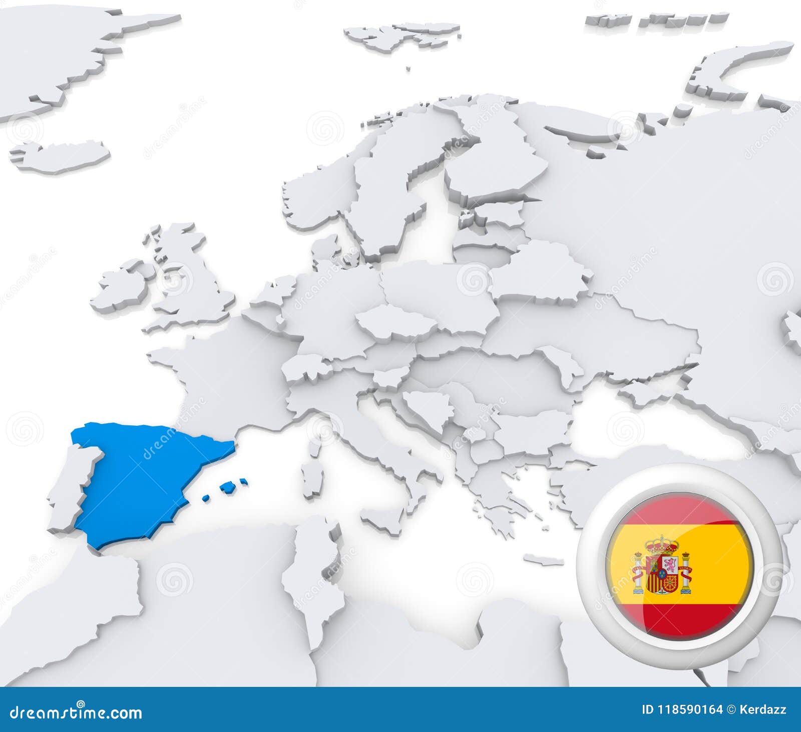 spain on the map of europe