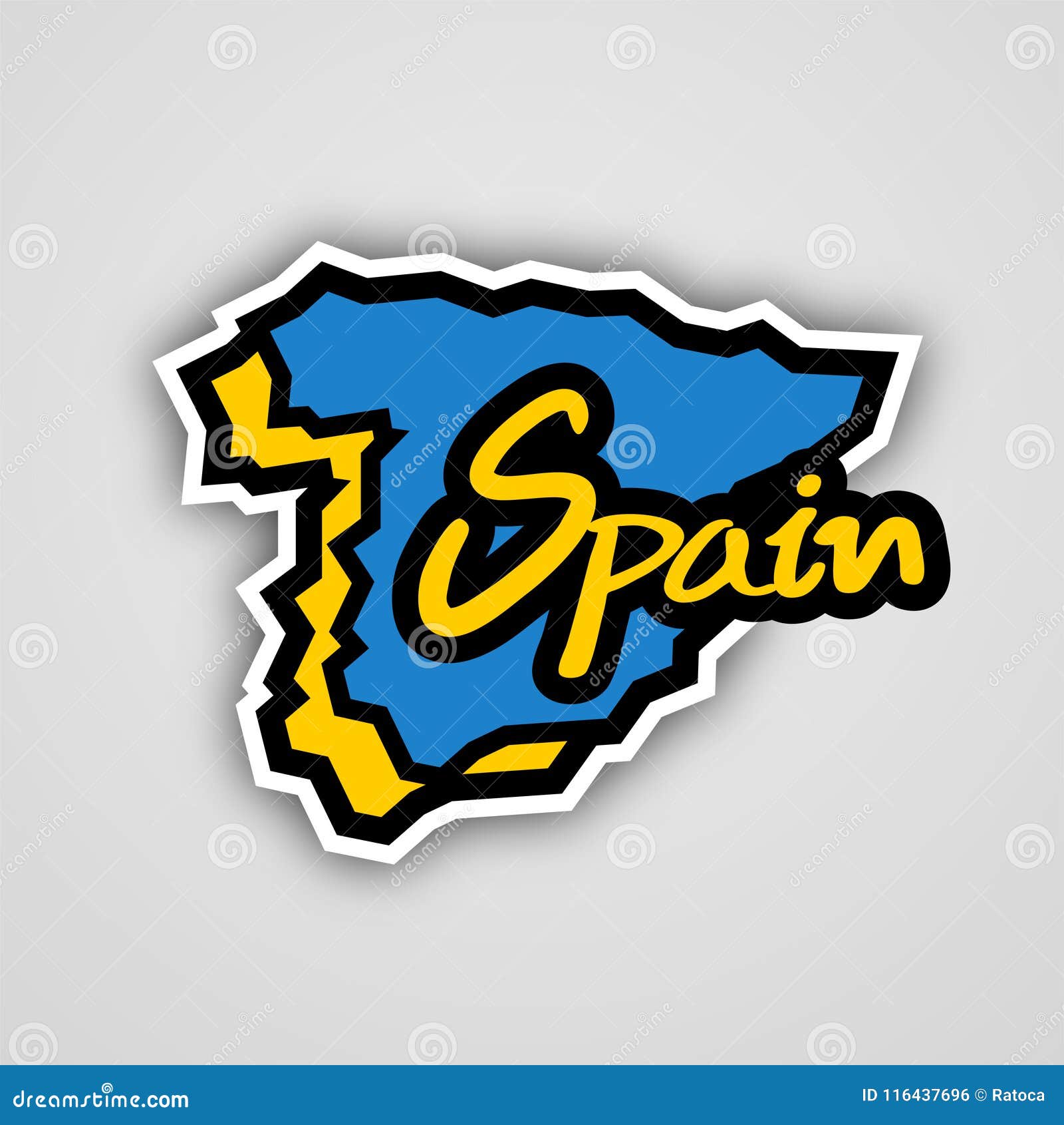 Spain map icon stock vector. Illustration of blue, national - 116437696