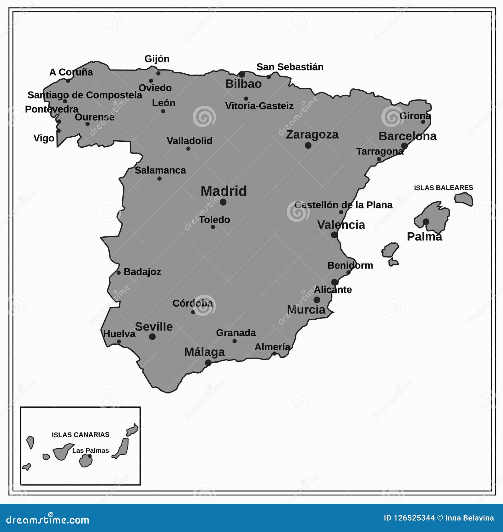 Spain map. Illustration. stock illustration. Illustration of colors ...