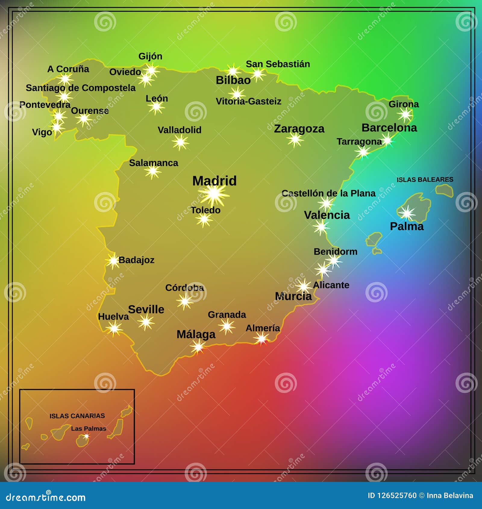 Spain map illustration. stock illustration. Illustration of element ...