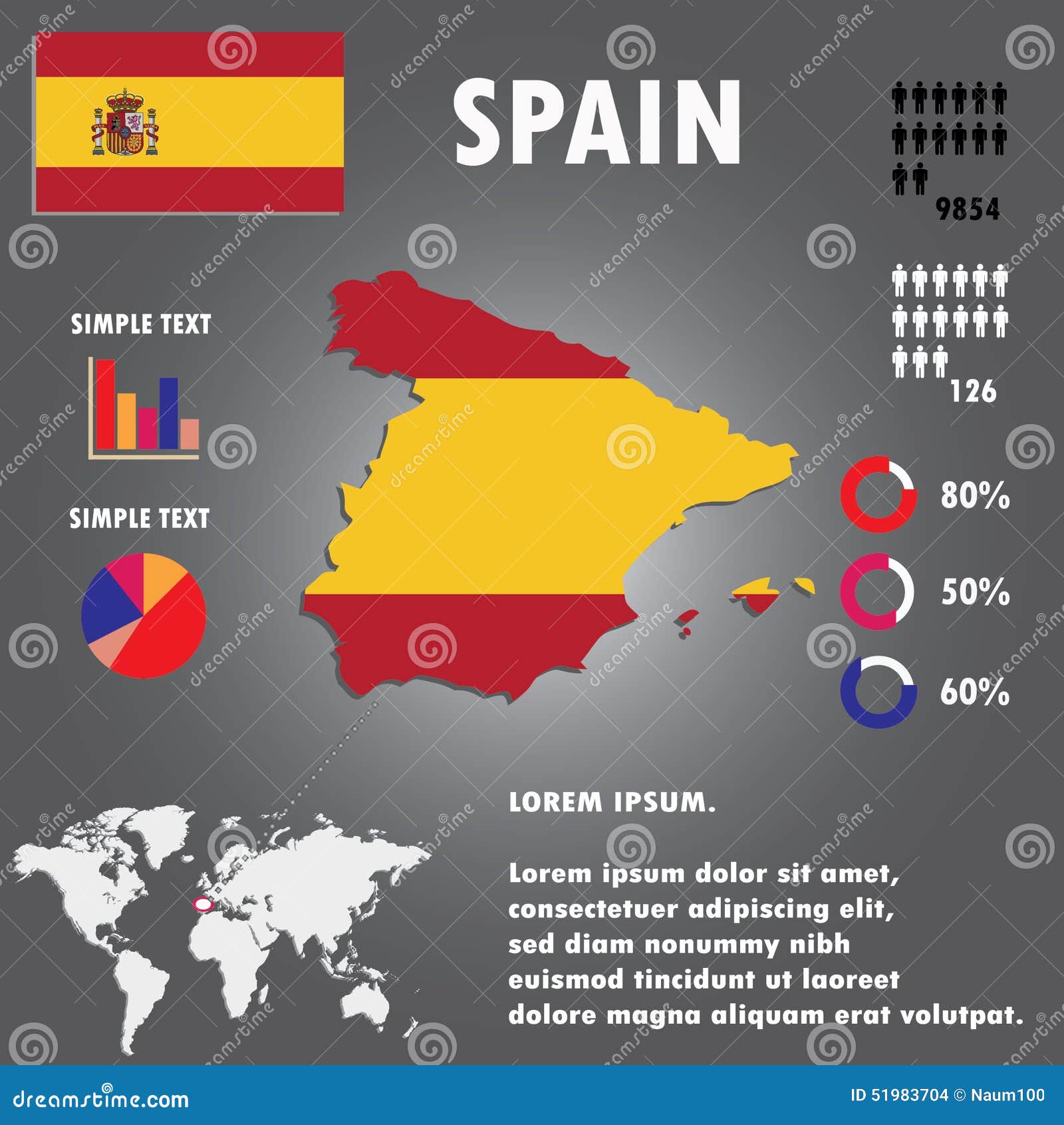 Spain Map Infographics Vector Stock Vector - Illustration of icon ...