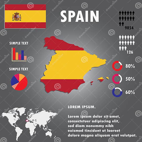 Spain Map Infographics Vector Stock Vector - Illustration of icon ...