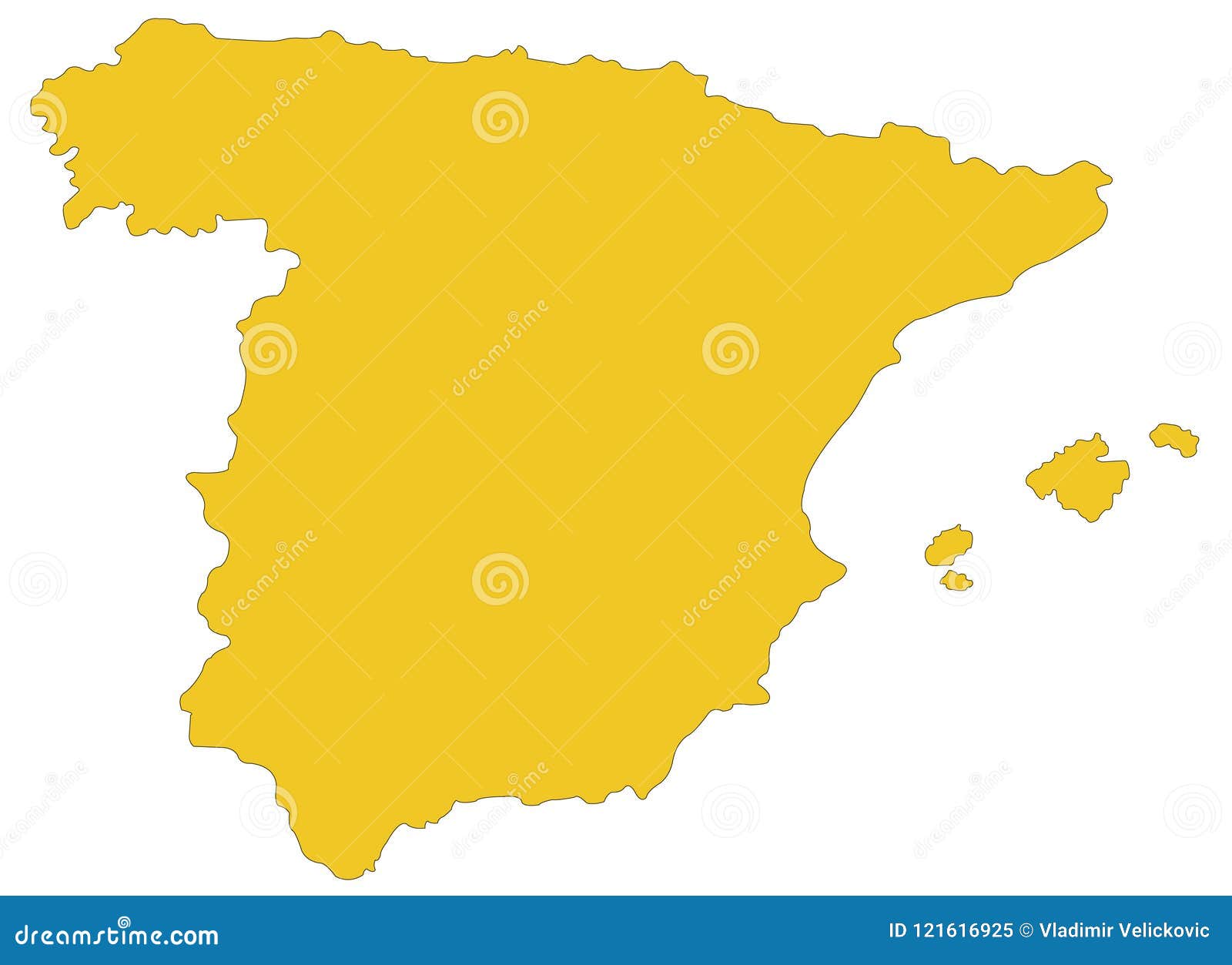 Spain Map - Sovereign State on the Iberian Peninsula in Europe Stock ...