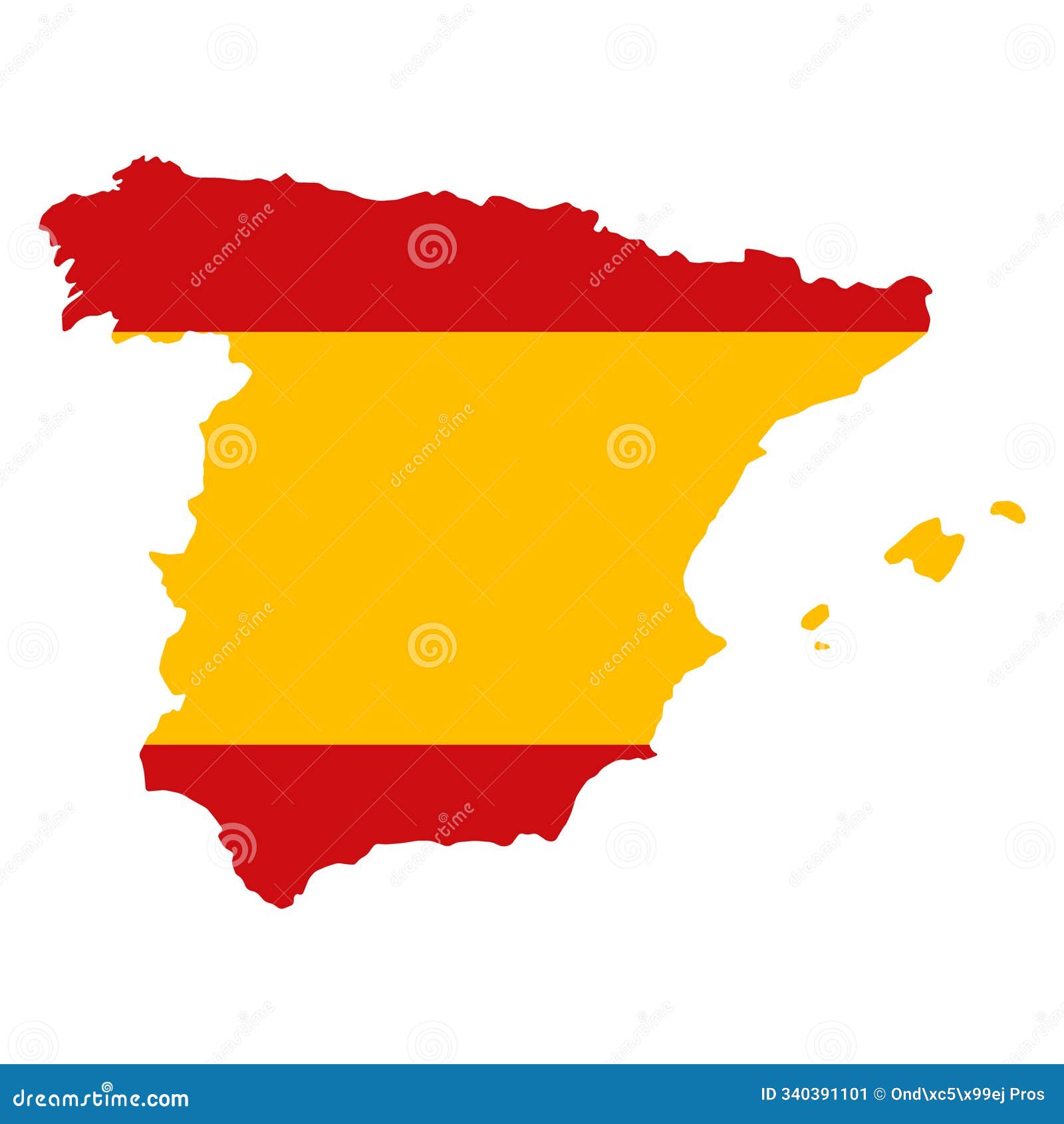 Spain Map Symbol Flag Shape, Travel Web Flat Concept Icon Vector ...