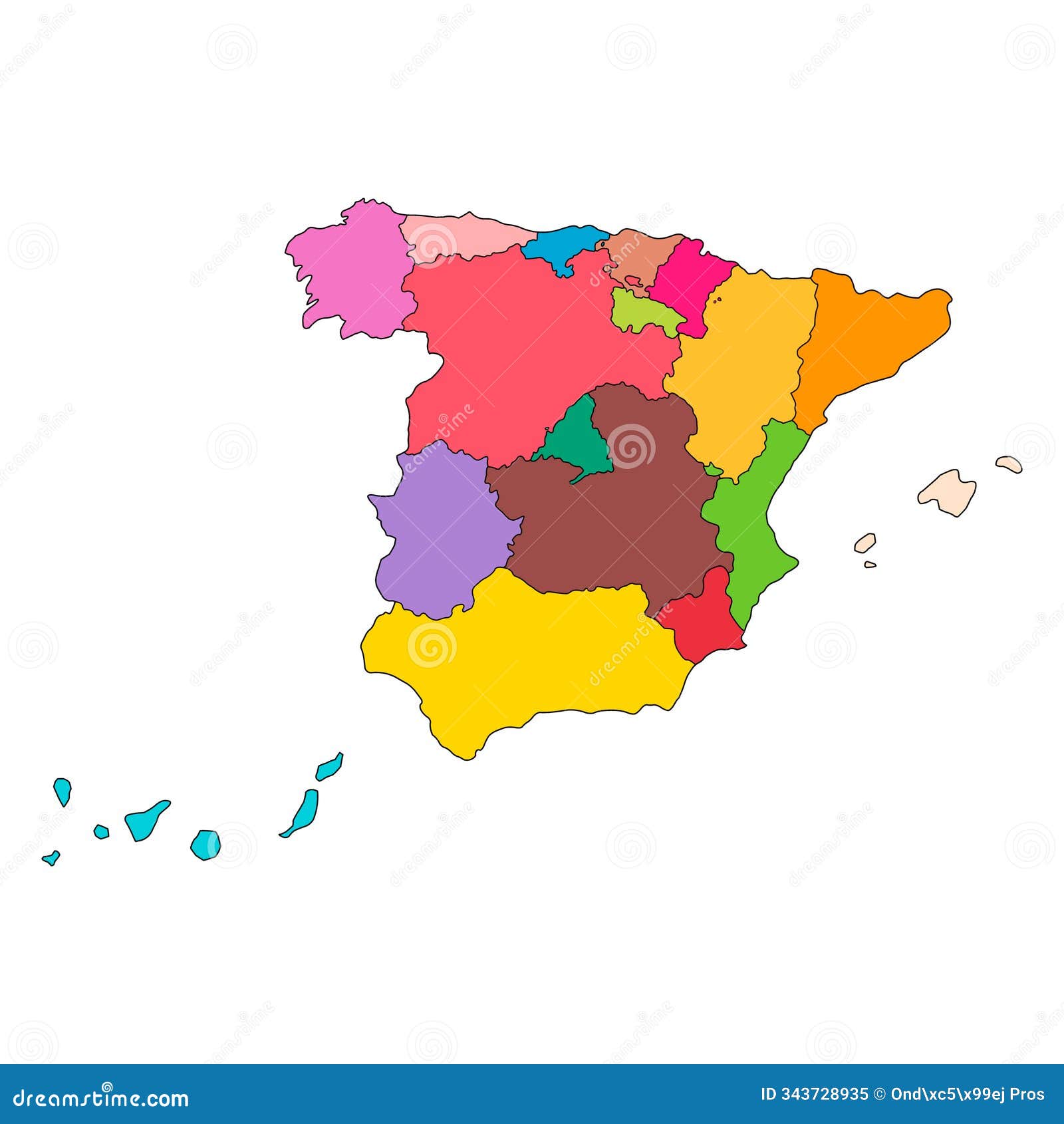 Spain Map Symbol Shape, Travel Web Flat Concept Icon Vector ...