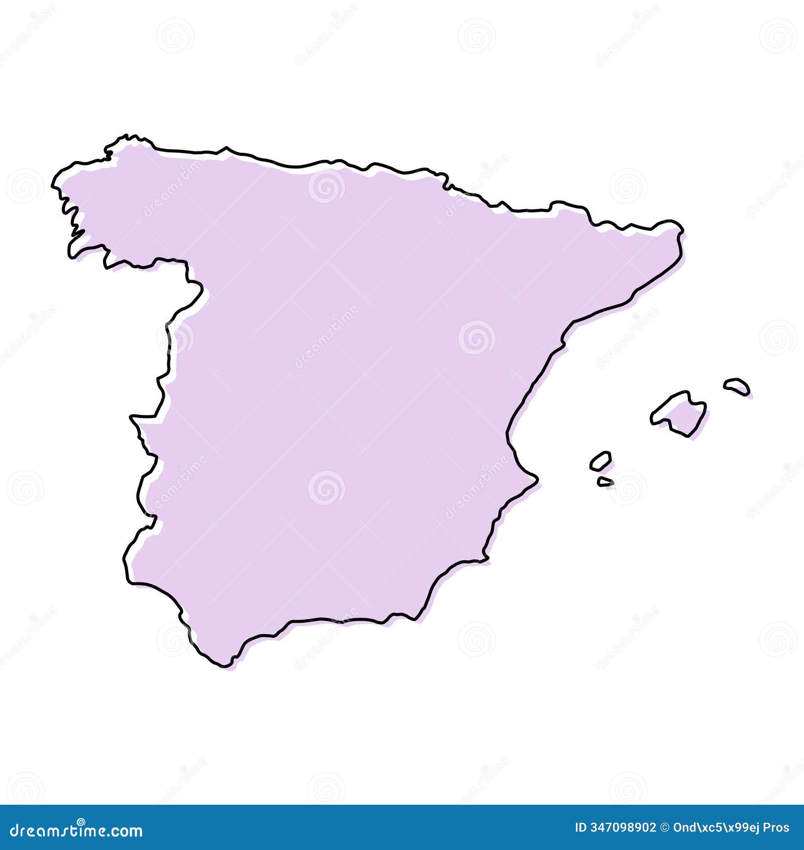 Spain Map Symbol Shape, Travel Web Flat Concept Icon Vector ...