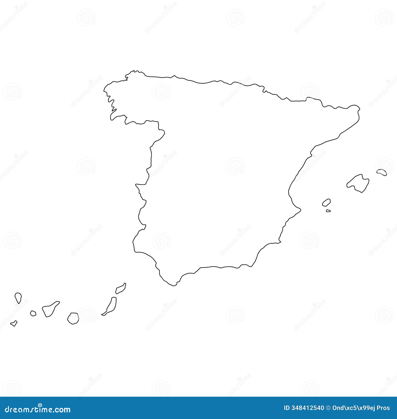 Spain Map Symbol Shape, Travel Web Flat Concept Icon Vector ...