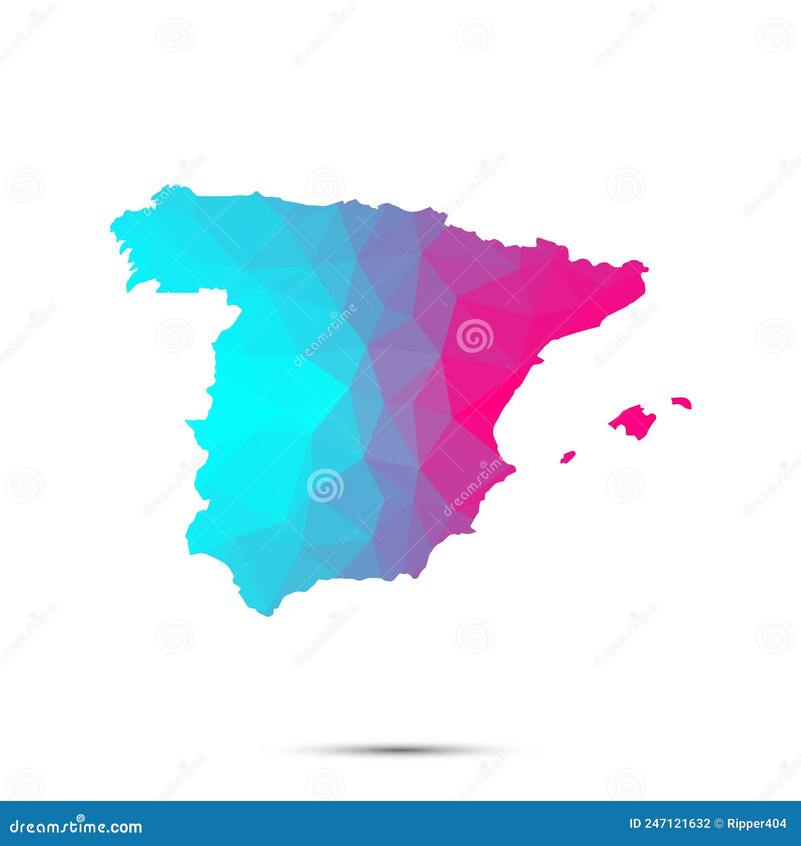 Spain Map Triangle Low Poly Geometric Polygonal Abstract Style. Stock ...