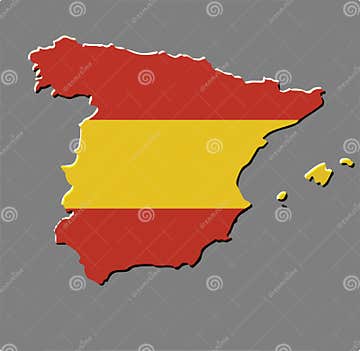Spain Map Vector with the Spanish Flag Stock Vector - Illustration of ...