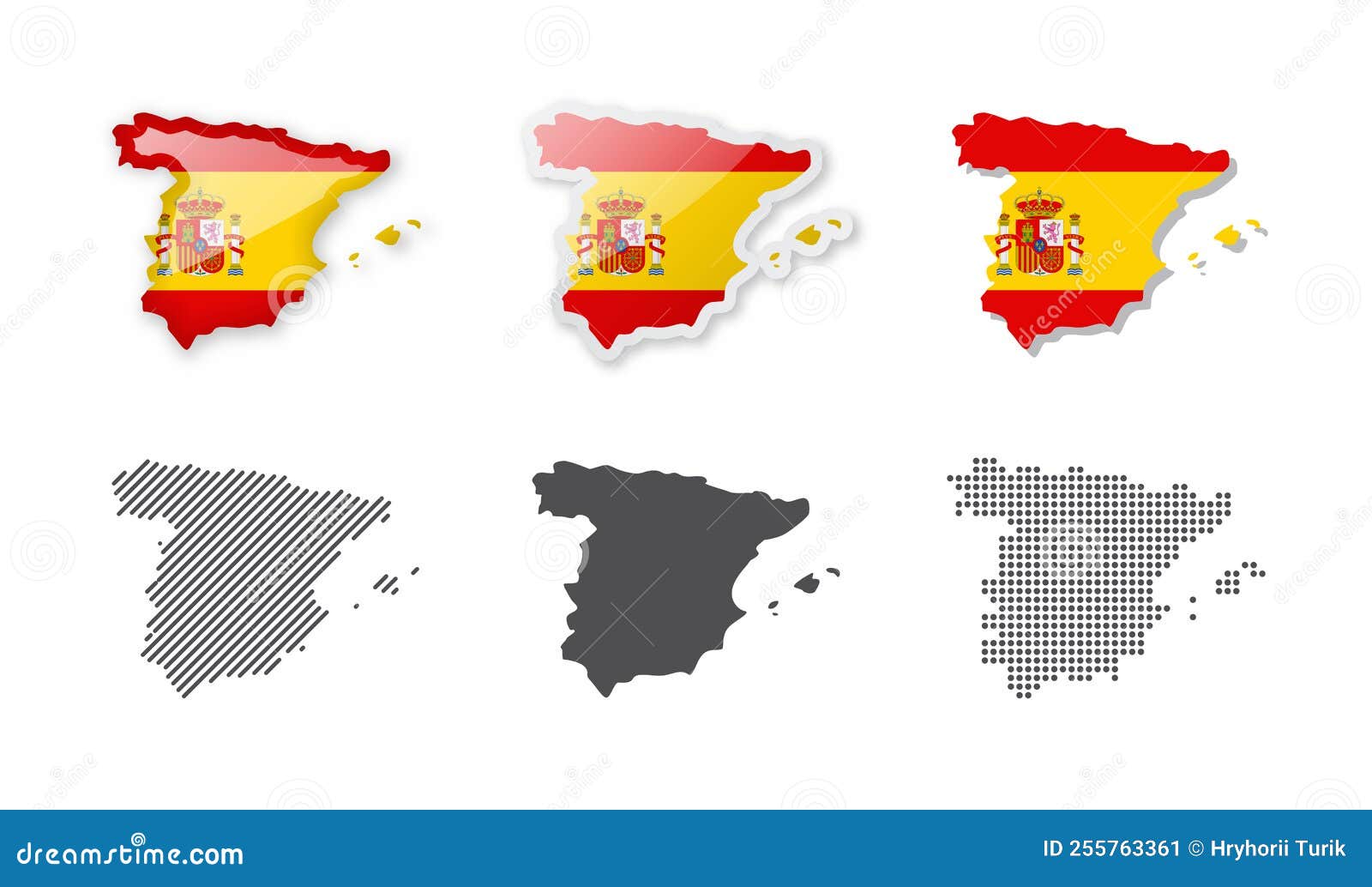 Spain - Maps Collection. Six Maps Of Different Designs Royalty-Free ...