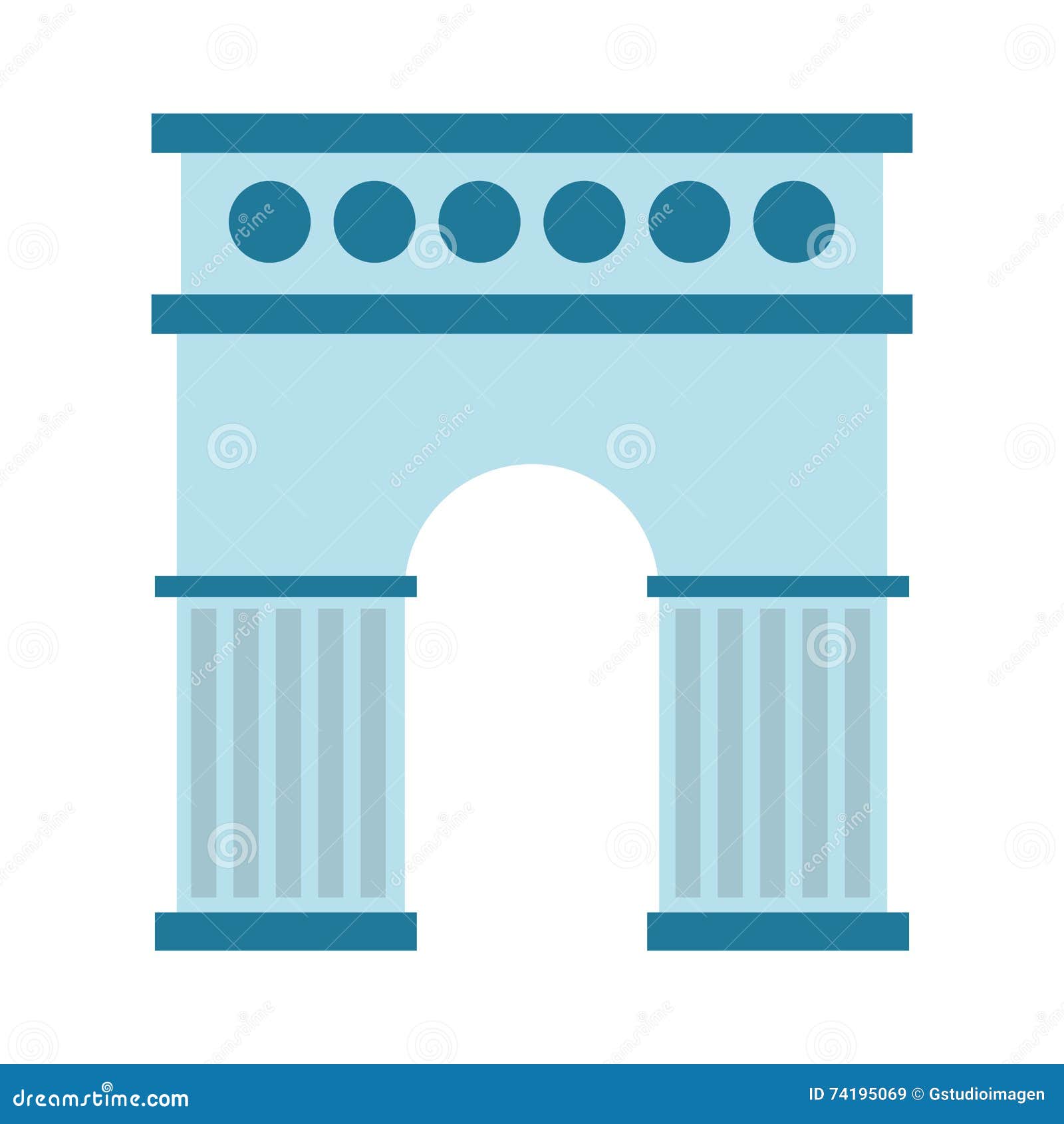 Spain Monument Isolated Icon Design Stock Illustration - Illustration ...
