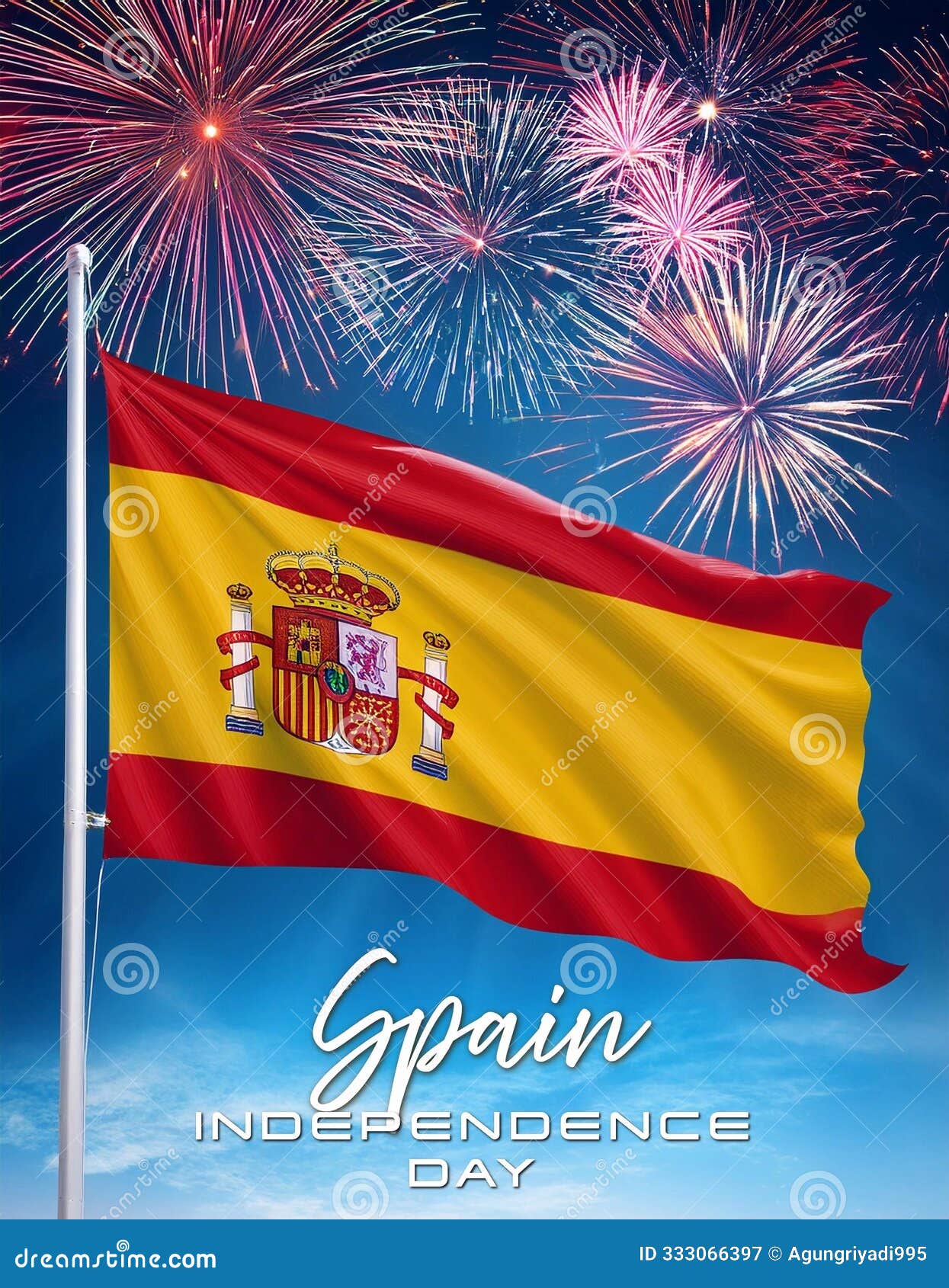 Spain National Day Poster Design Stock Illustration - Illustration of ...