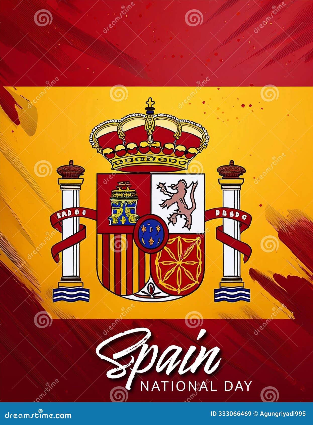 Spain National Day Poster Design Stock Illustration - Illustration of ...