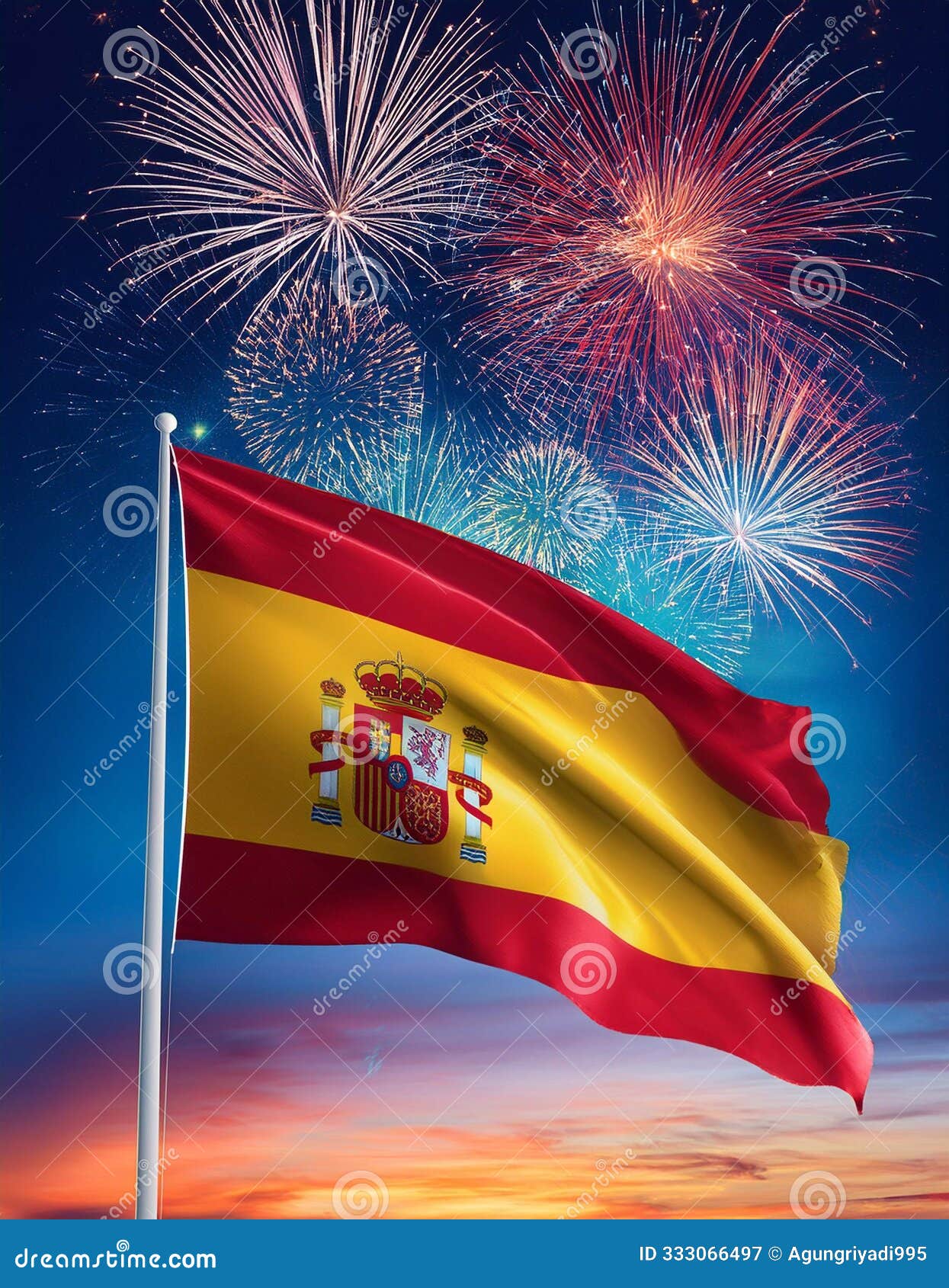 Spain National Day Poster Design Stock Illustration - Illustration of ...