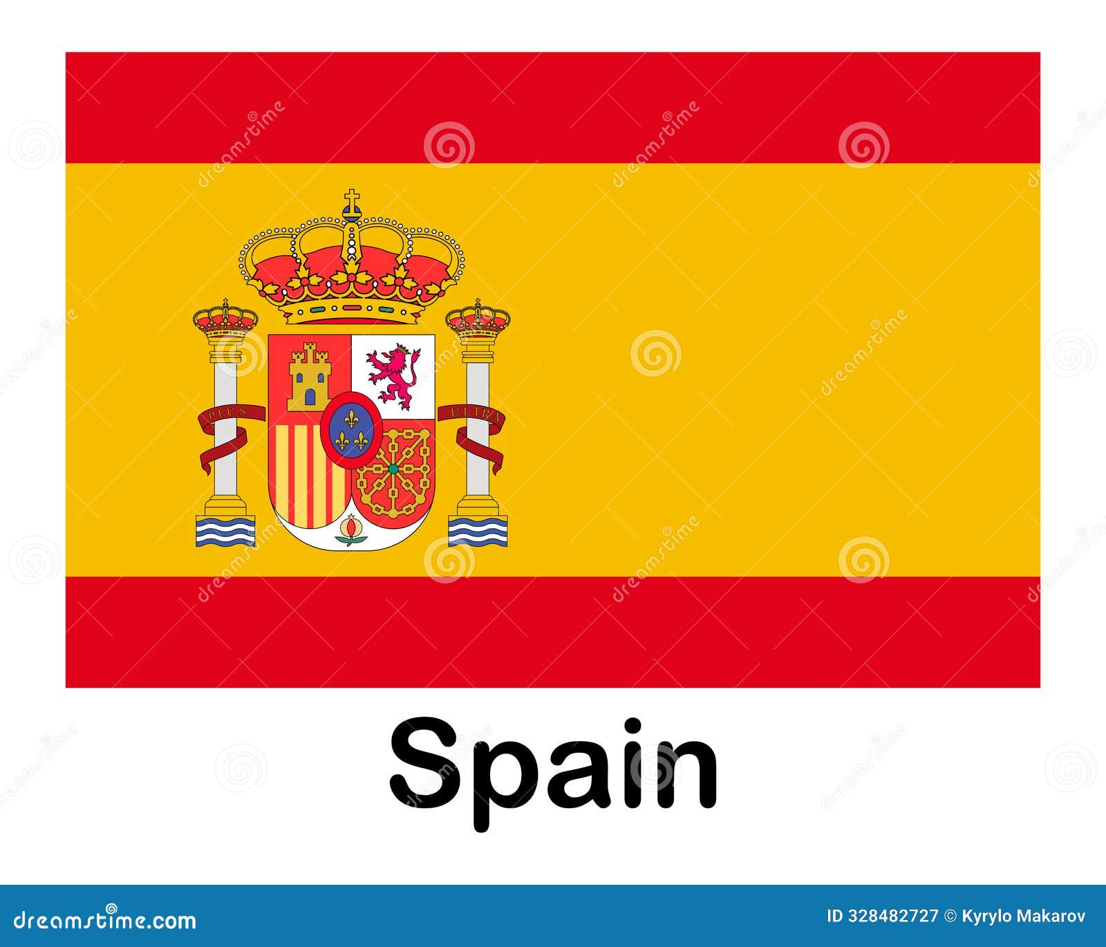 Spain National Flag. Banner, State Symbol, Flagpole Stock Vector ...