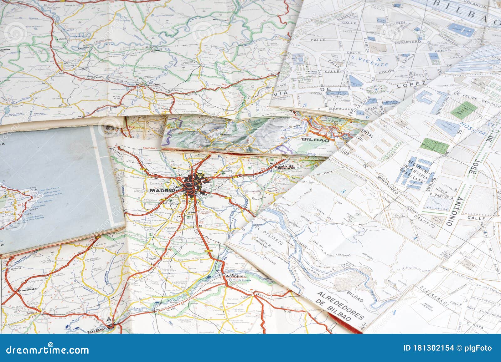 Spain Old Road Maps Royalty-Free Stock Image | CartoonDealer.com #181302154