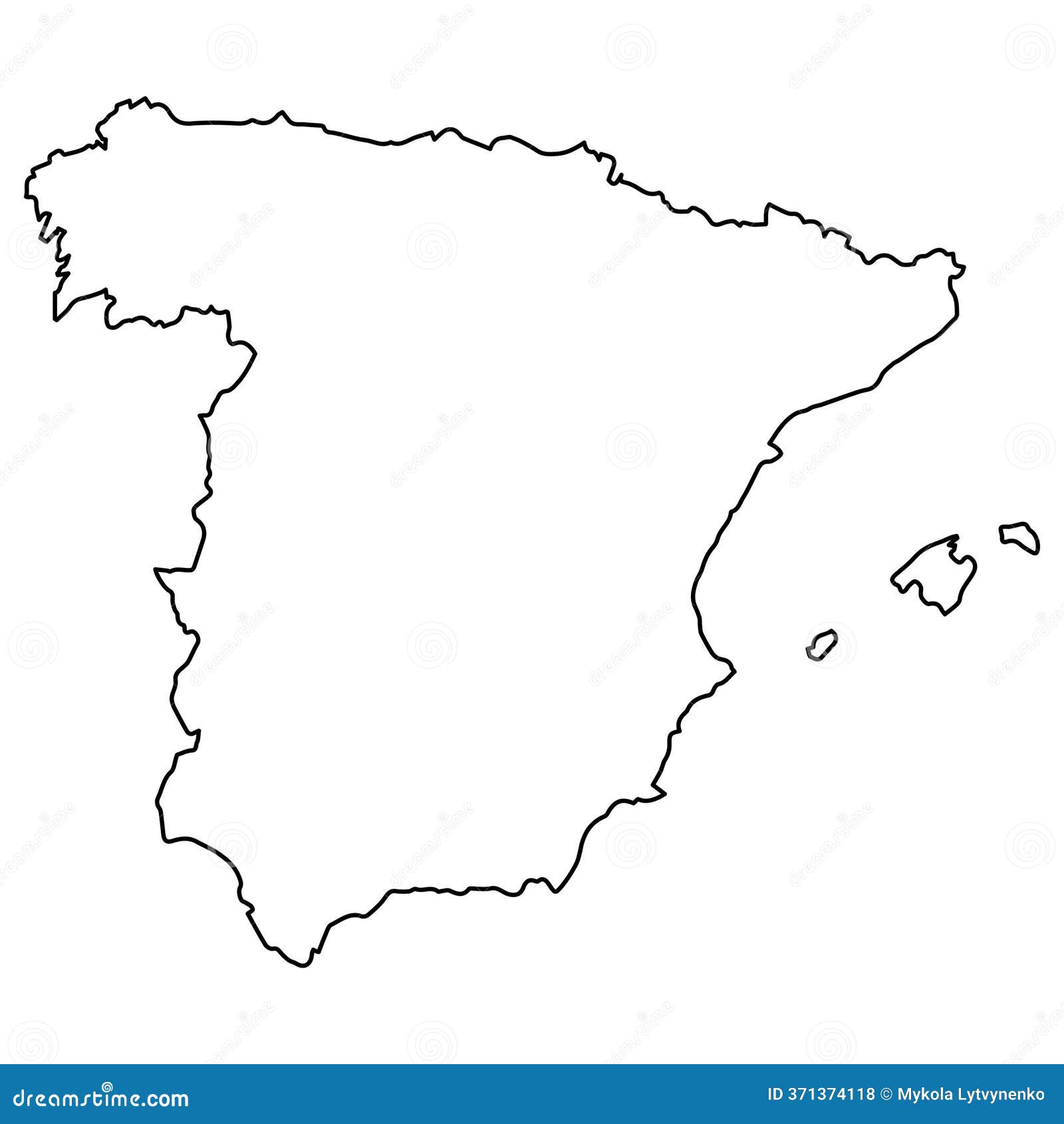 Spain - Outline Map Cartoon Vector | CartoonDealer.com #104247479